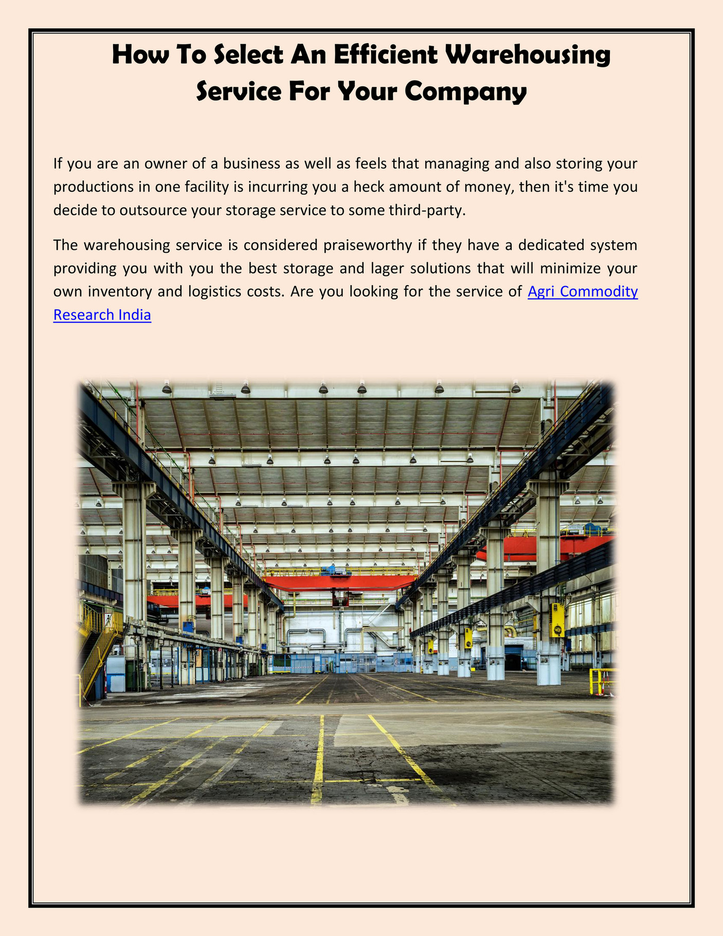 My publications - How To Select An Efficient Warehousing Service For ...