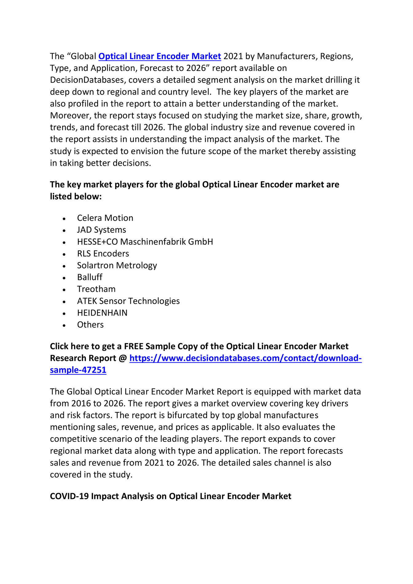 Optical Linear Encoder Market Growth | Trends | Industry Analysis ...