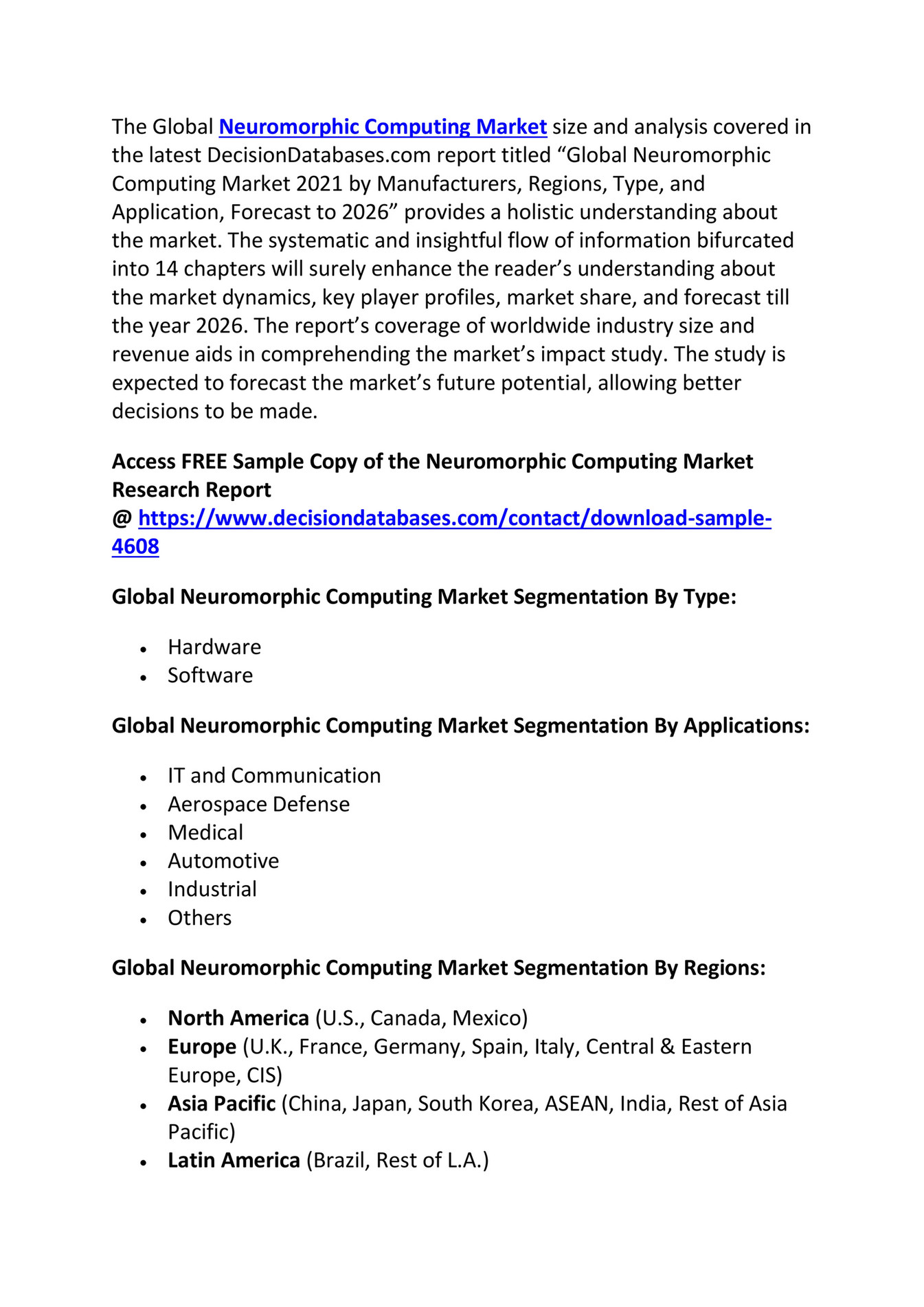 Neuromorphic Computing Market Size, Growth and Forecast Analysis Report ... Neuromorphic Computing Market Size, Growth and Forecast Analysis Report ...