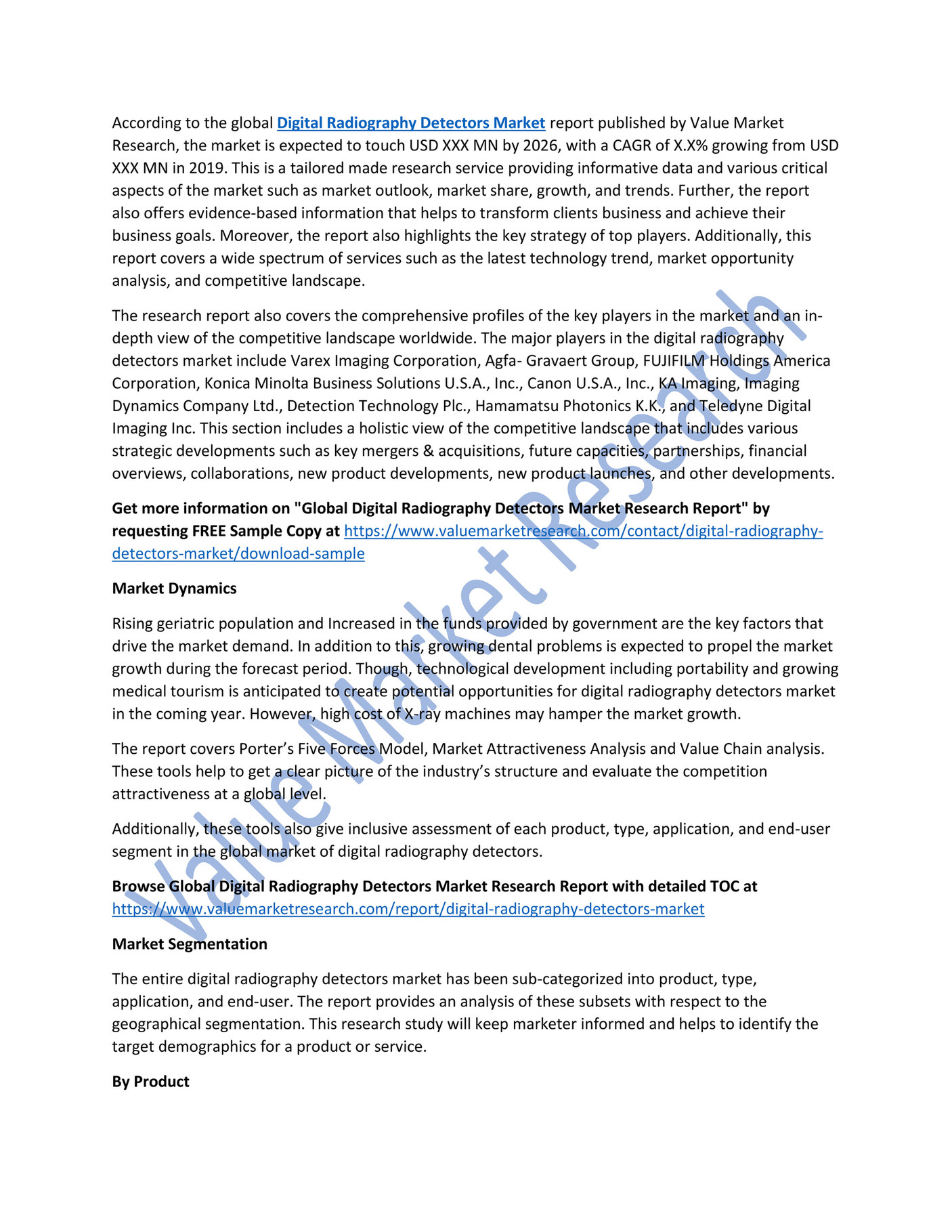 Study - Digital Radiography Detectors Market Size, Key Players & Global ...