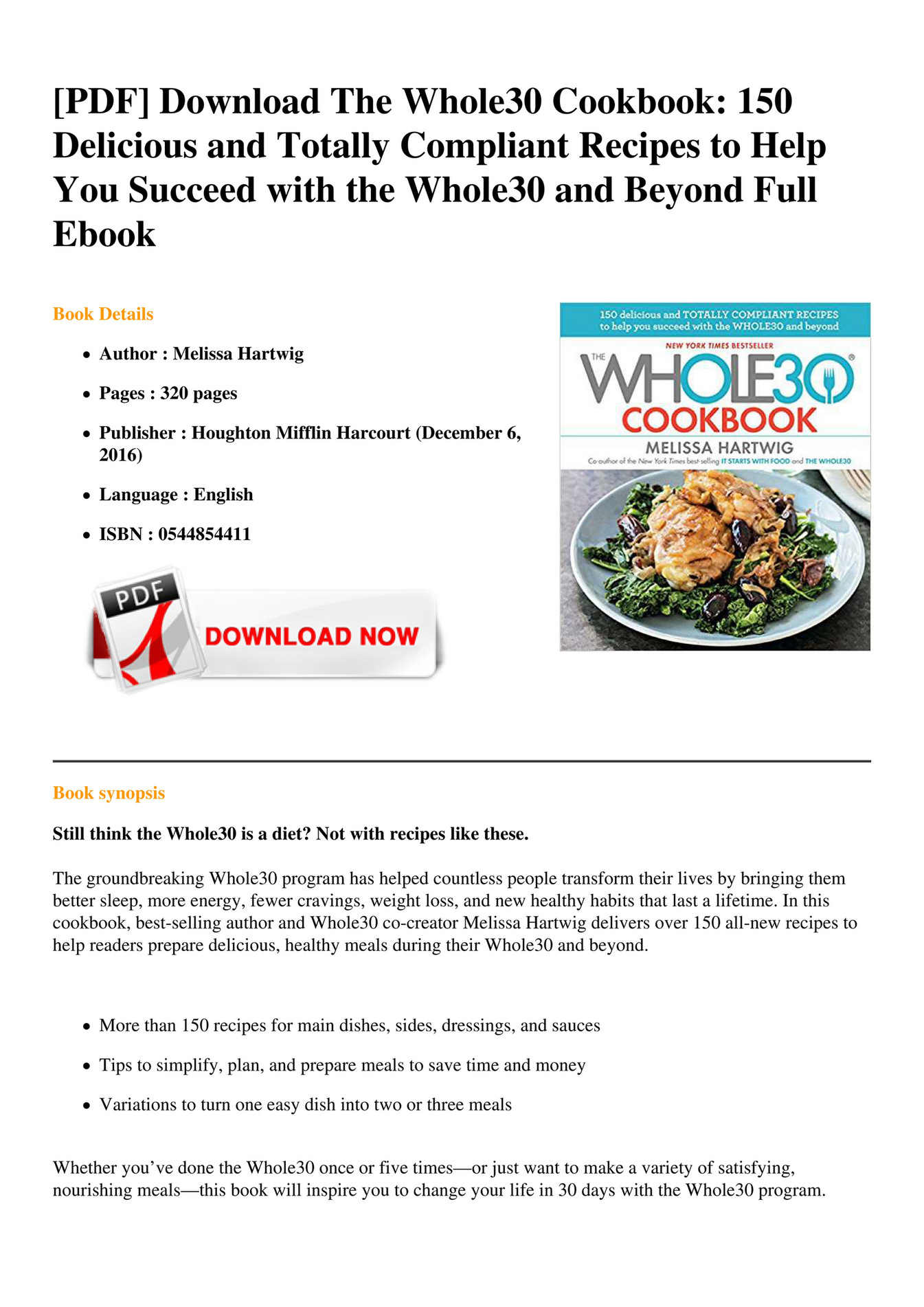 ebook - The Whole30 Cookbook 150 Delicious and Totally Compliant ...