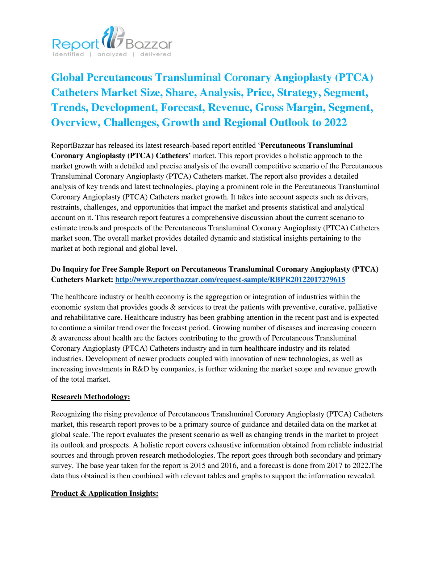 Report Bazzar - Percutaneous Transluminal Coronary Angioplasty (PTCA ...