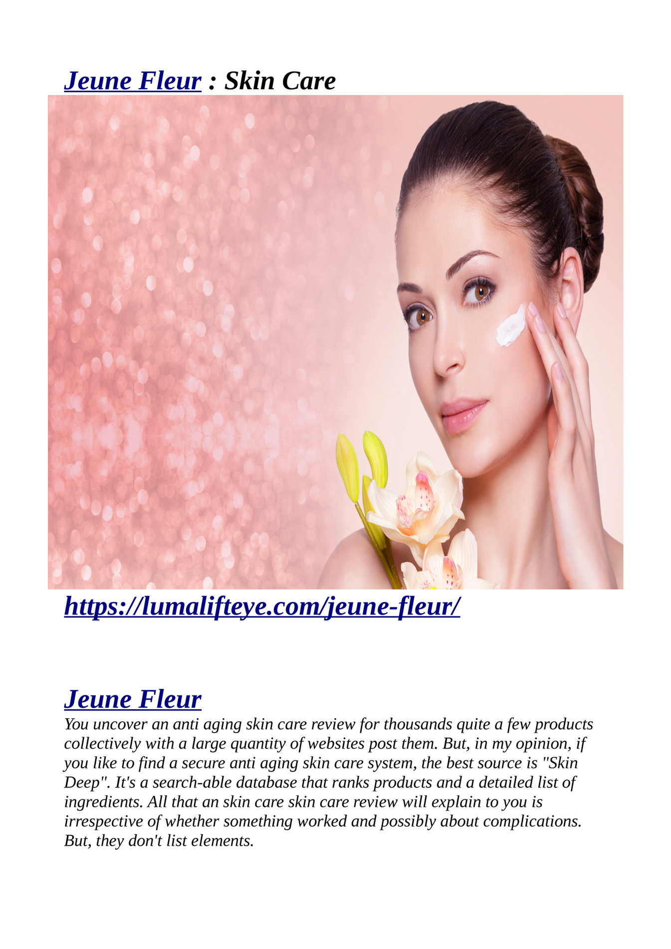 Jeune Fleur - https://lumalifteye.com/jeune-fleur/ - Page 1 - Created ...