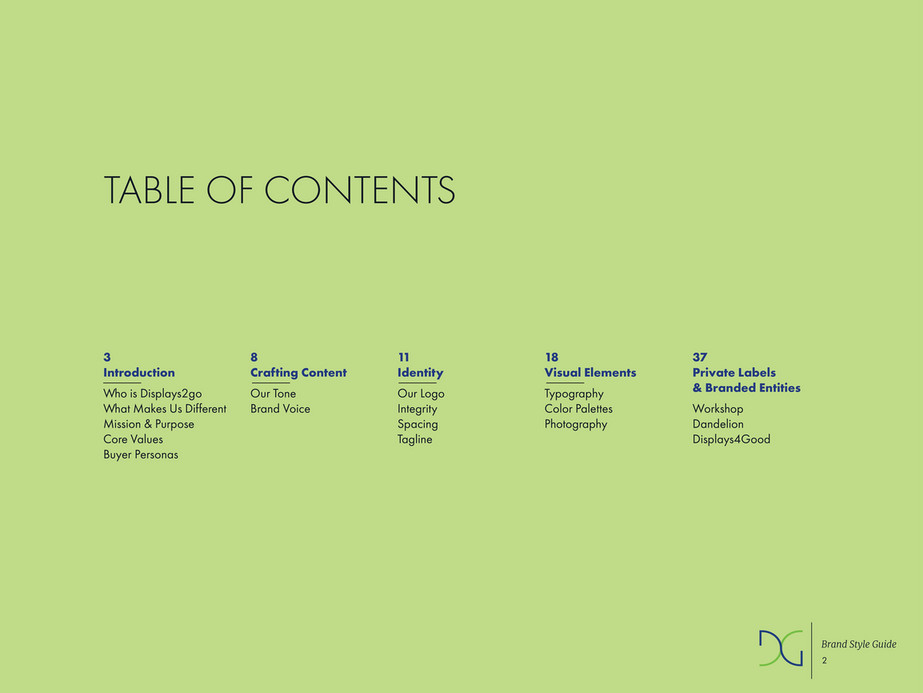 D2G Group - Displays2go-StyleGuide - Page 2 - Created with Publitas.com