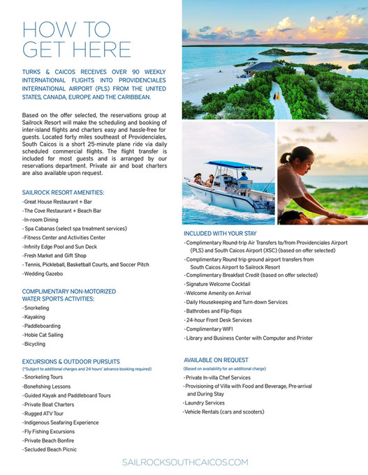Sailrock Resort Fact Sheet - Page 2-3