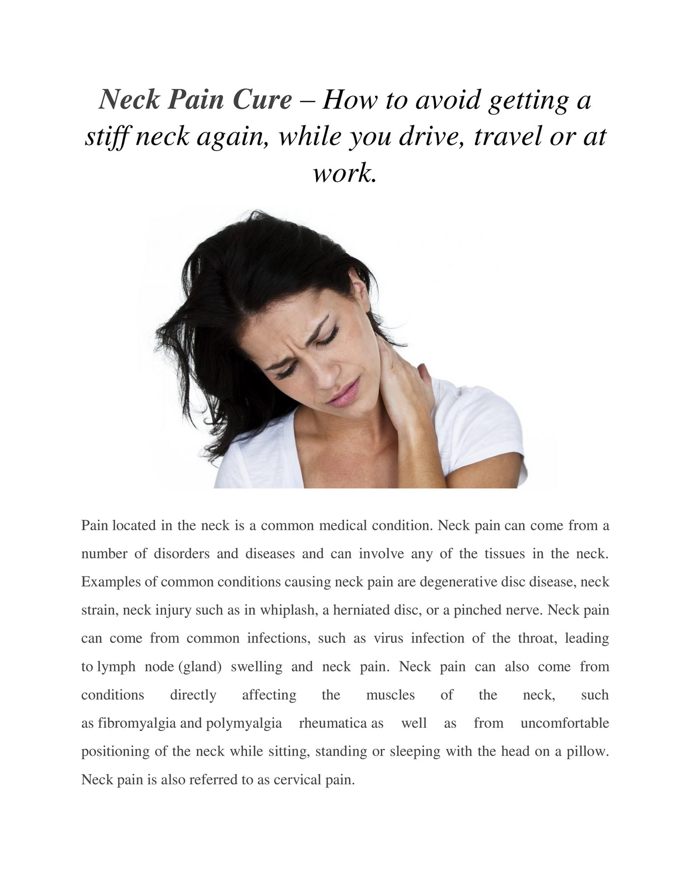 Fish - Neck Pain Cure - How to avoid getting a stiff neck, while ...