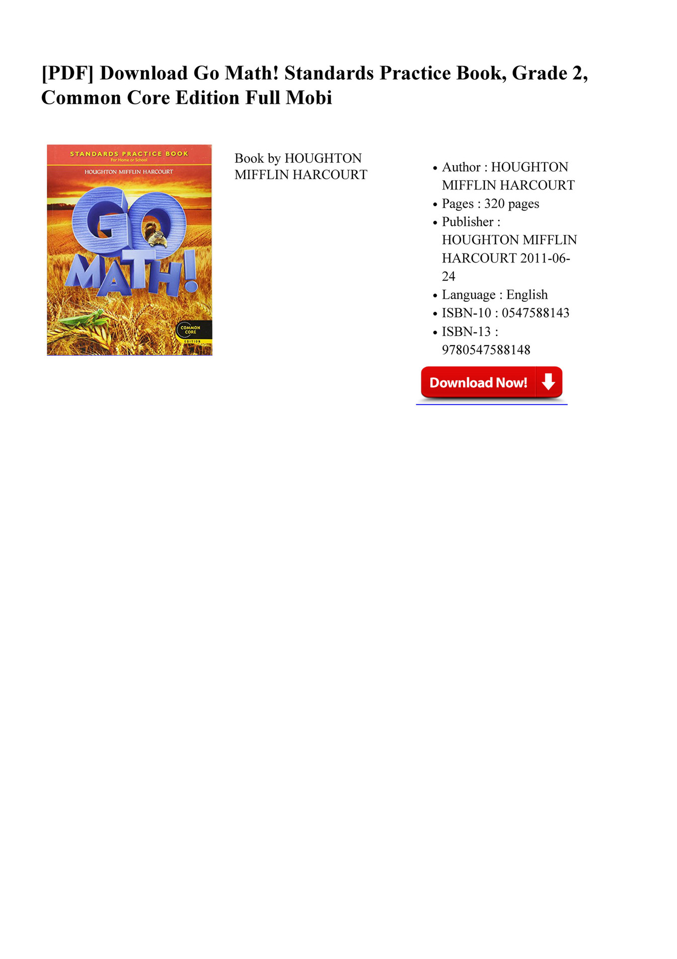 EBOOKS BEST Go Math Standards Practice Page 1 Created With