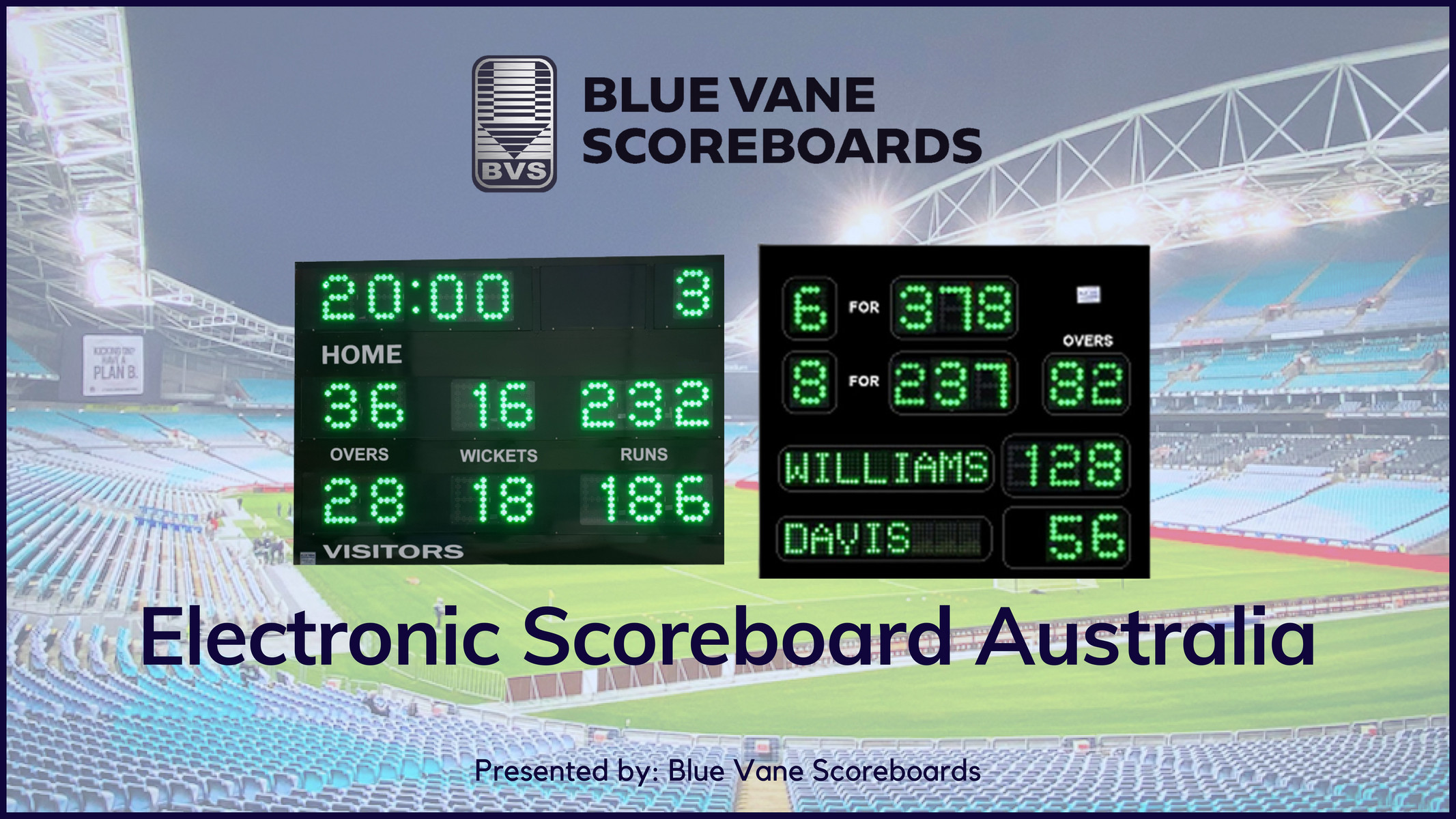 Blue Vane Scoreboards - Electronic Scoreboard Australia- Expect Clear ...