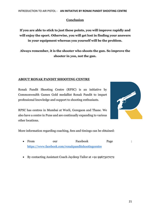 Ronak Pandit Shooting Centre - INTRODUCTION TO AIR PISTOL - Page 21 ...