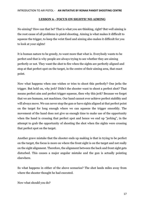 Ronak Pandit Shooting Centre - INTRODUCTION TO AIR PISTOL - Page 17 ...