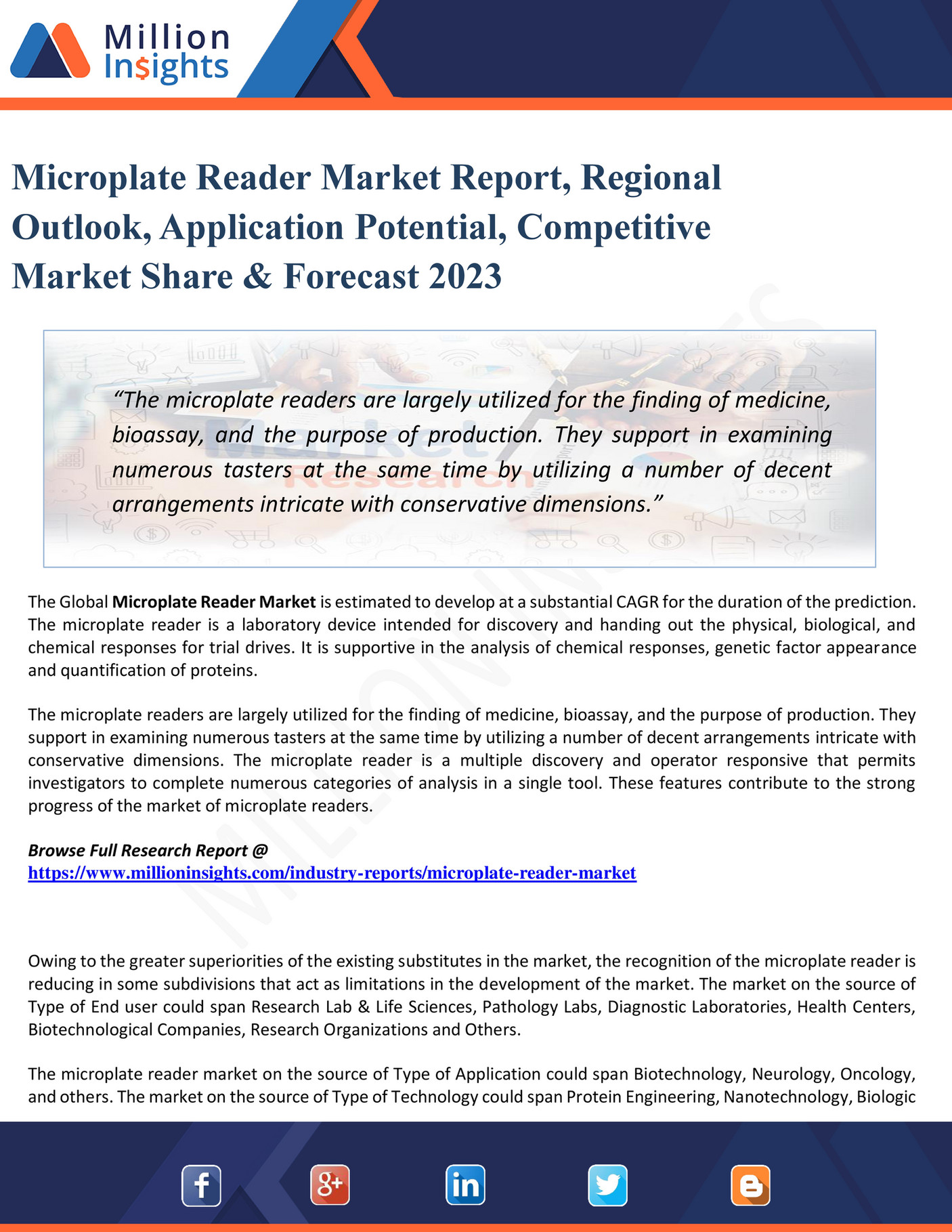 My publications - Microplate Reader Market Report, Regional Outlook ...
