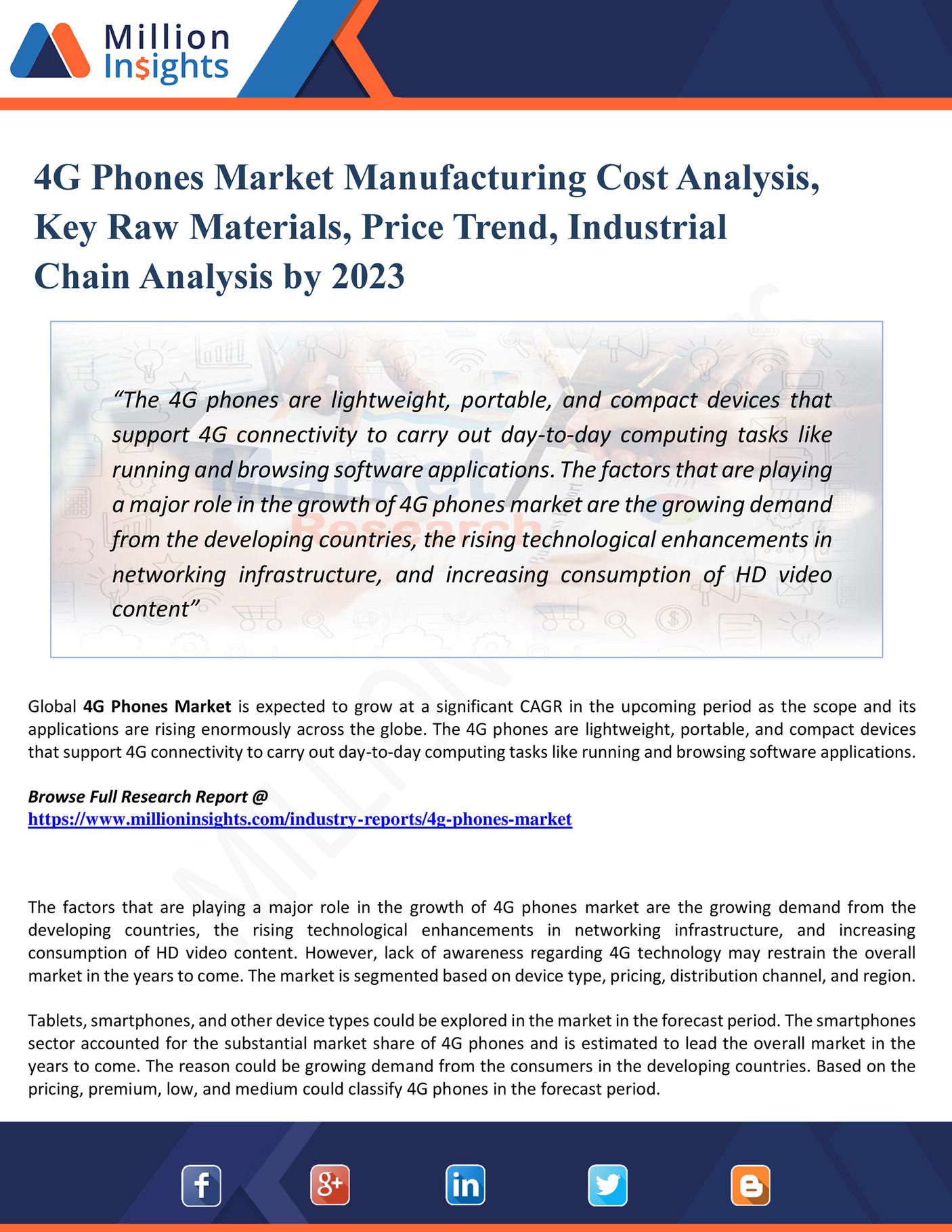 My publications - 4G Phones Market Manufacturing Cost Analysis, Key Raw ...