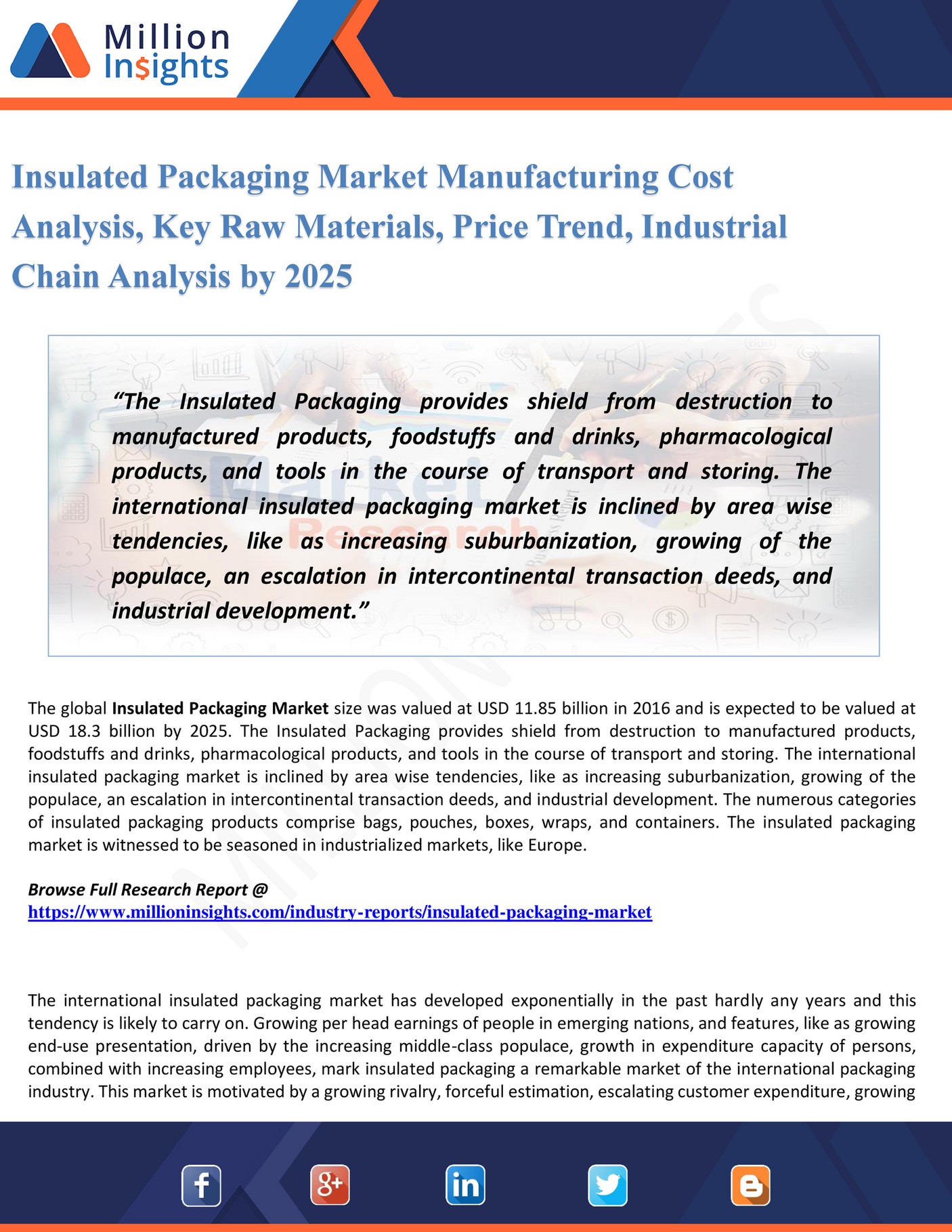 My publications - Insulated Packaging Market Manufacturing Cost ...