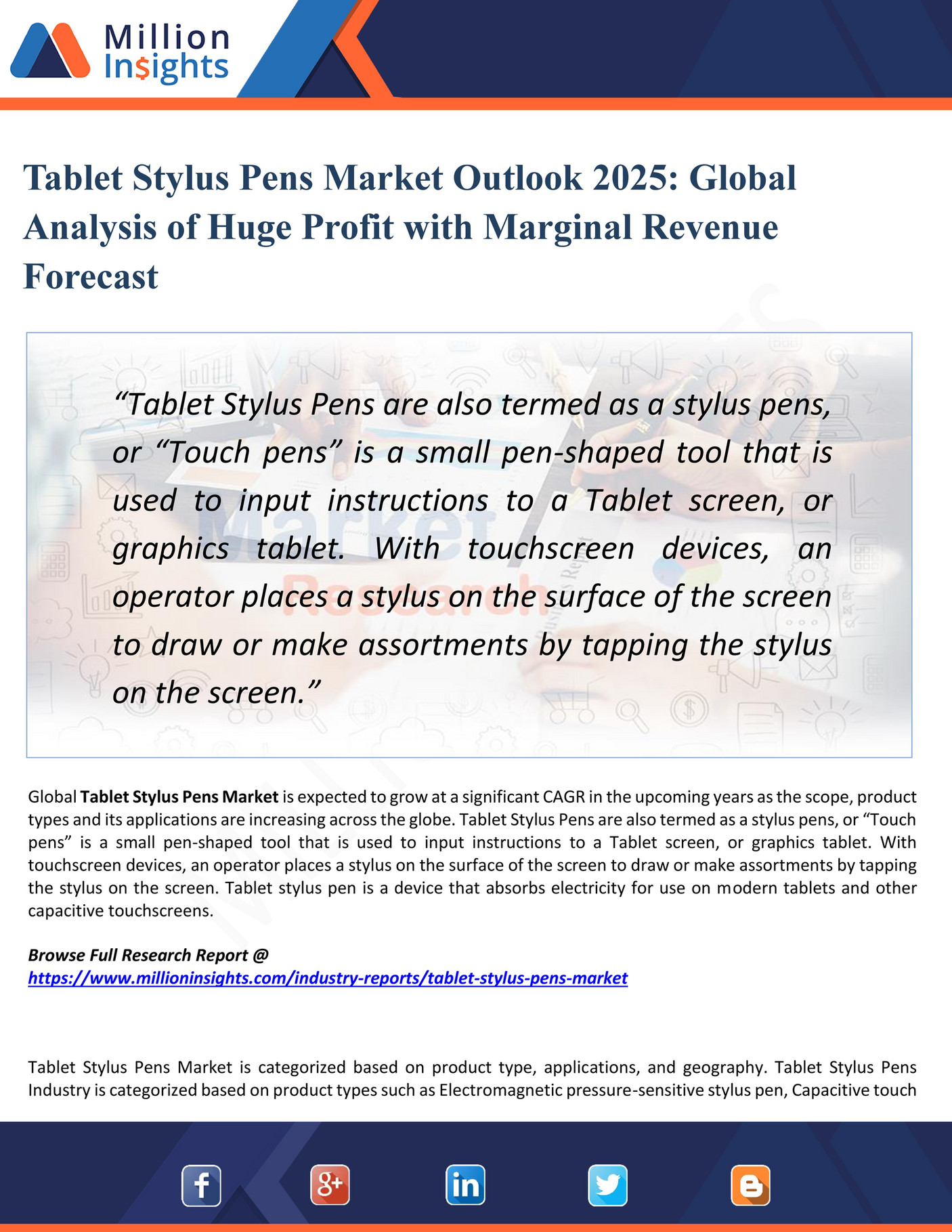 My publications - Tablet Stylus Pens Market Outlook 2025- Global ...