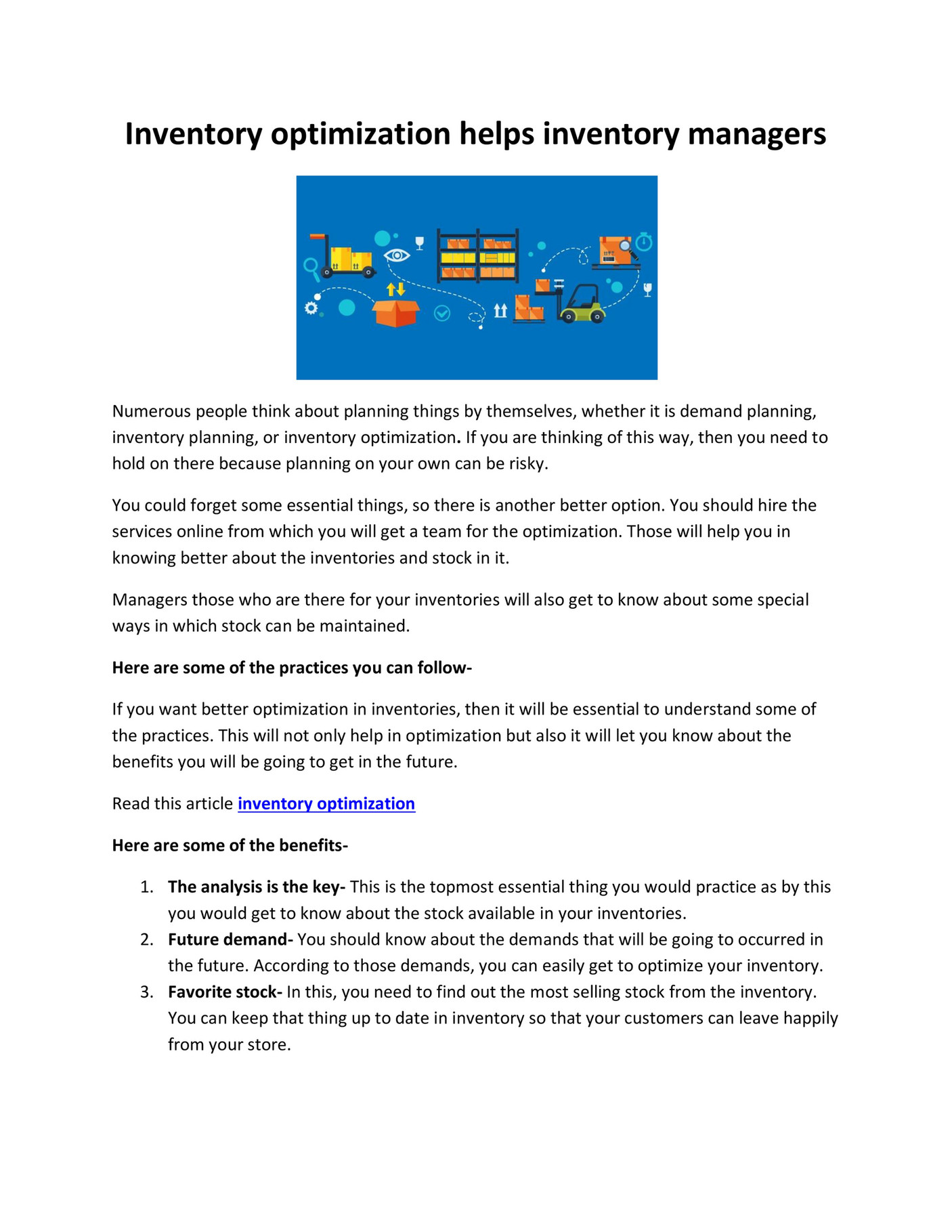 My Publications Inventory Optimization Helps Inventory Managers