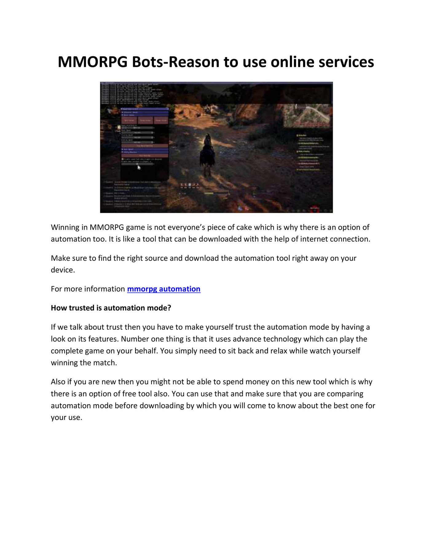 My publications - MMORPG-Bots-Reason-to-use-online-services - Page 1 ...