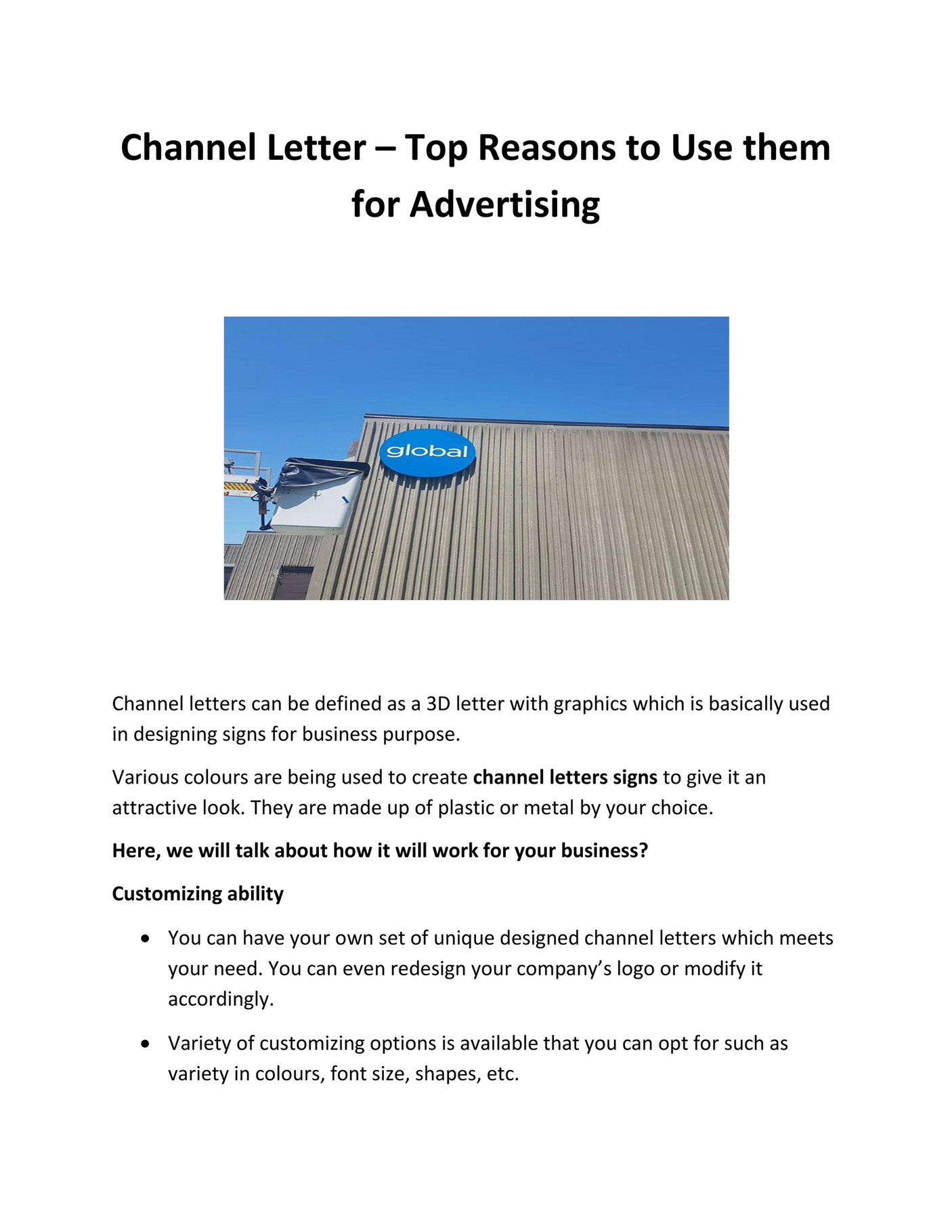 My publications - Channel Letter Top Reasons to Use them for ...