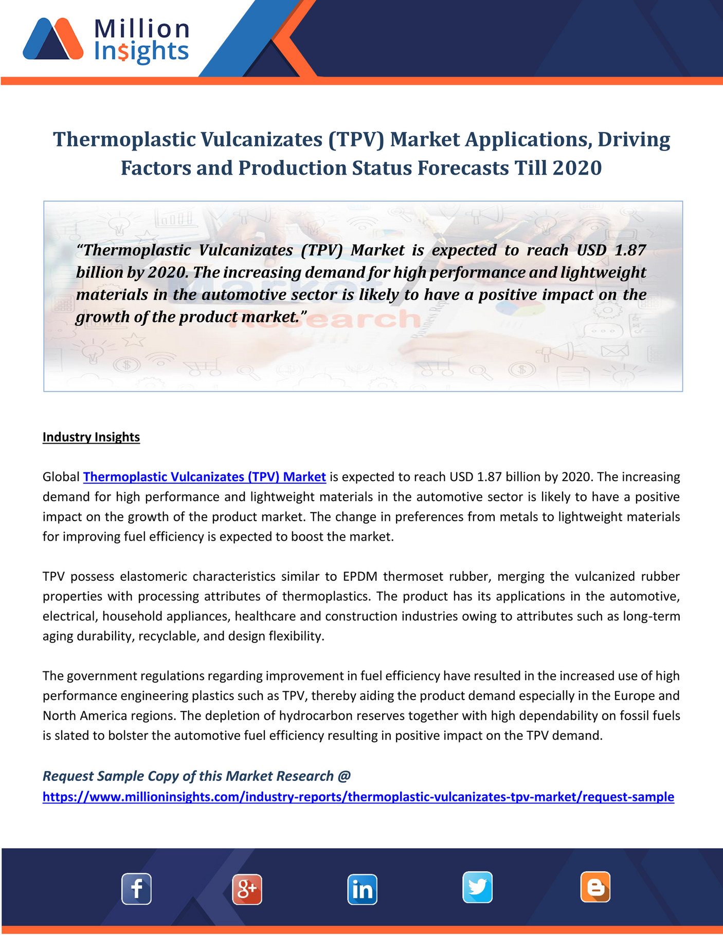 Million Insight - Thermoplastic Vulcanizates (TPV) Market Applications ...