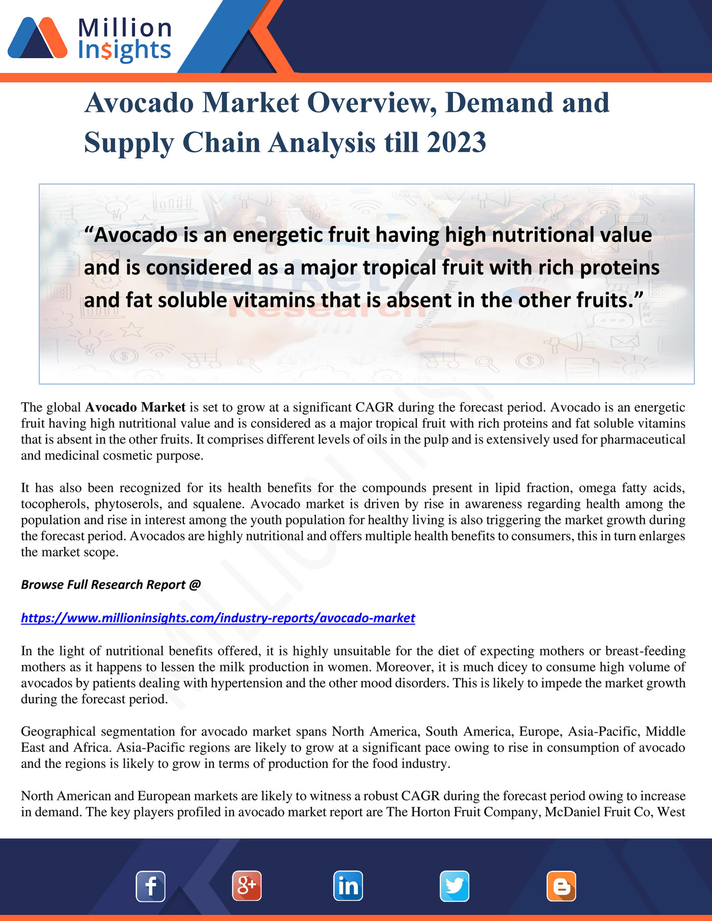 Million Insights - Avocado Market Overview, Demand and Supply Chain Analysis till 2023 - Page 1 ...