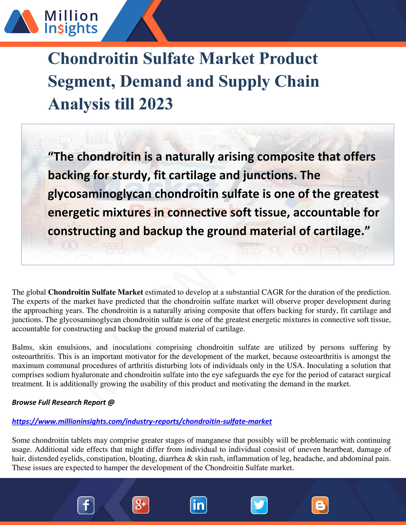 Million Insights - Chondroitin Sulfate Market Product Segment, Demand and Supply Chain Analysis ...