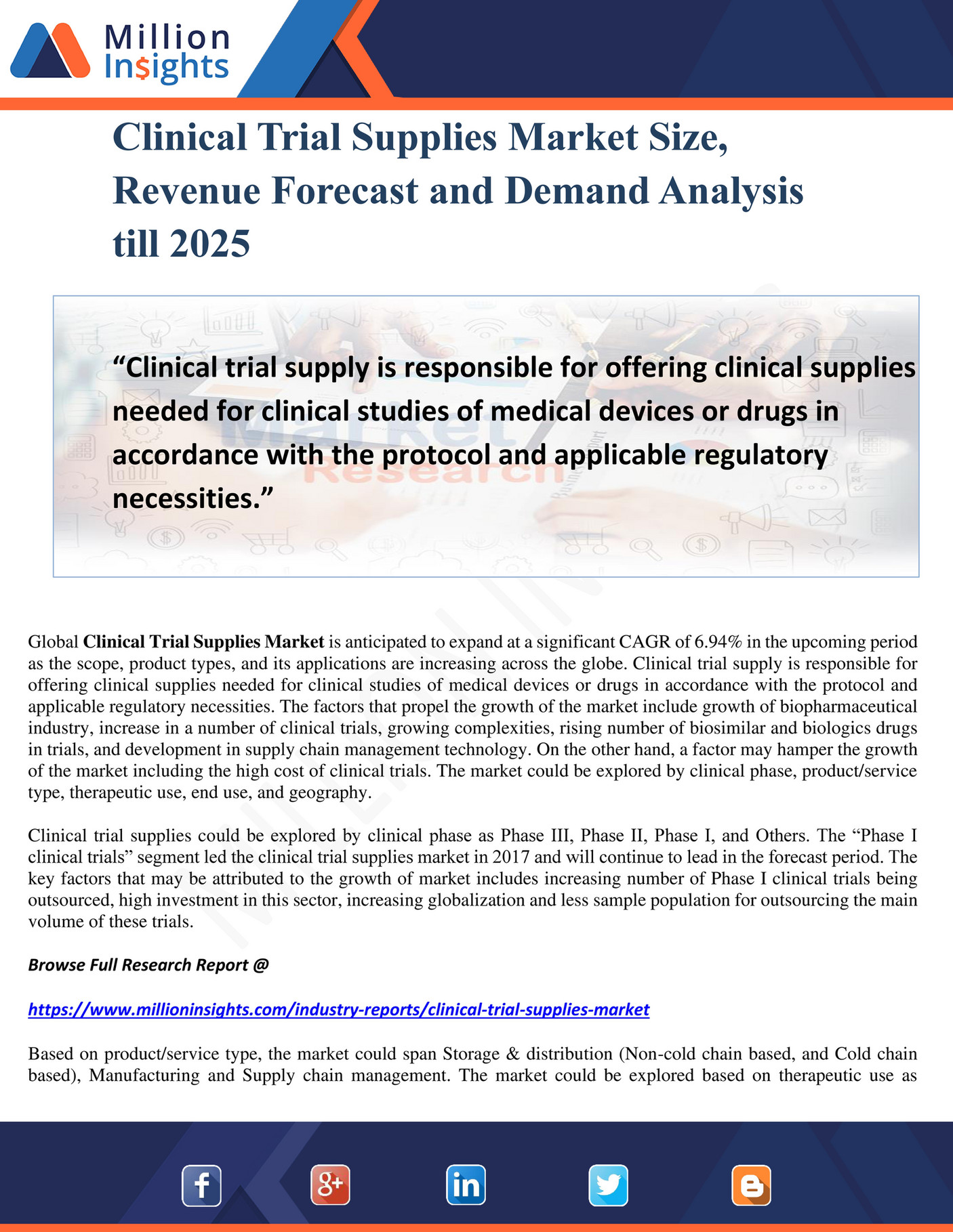 Million Insights - Clinical Trial Supplies Market Size, Revenue ...
