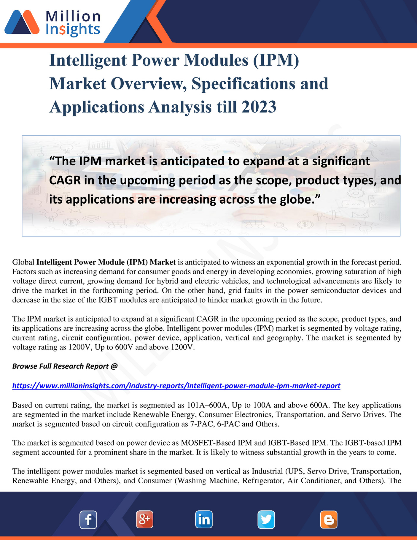 Million Insights - Intelligent Power Modules (IPM) Market Overview ...