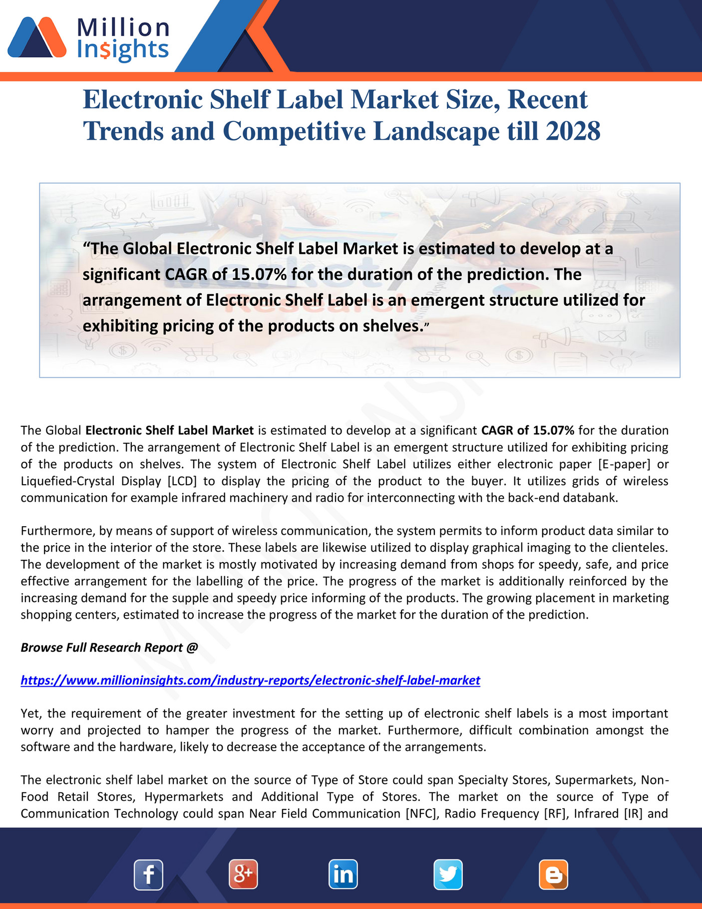 Million Insights - Electronic Shelf Label Market Size, Recent Trends ... Million Insights - Electronic Shelf Label Market Size, Recent Trends ...