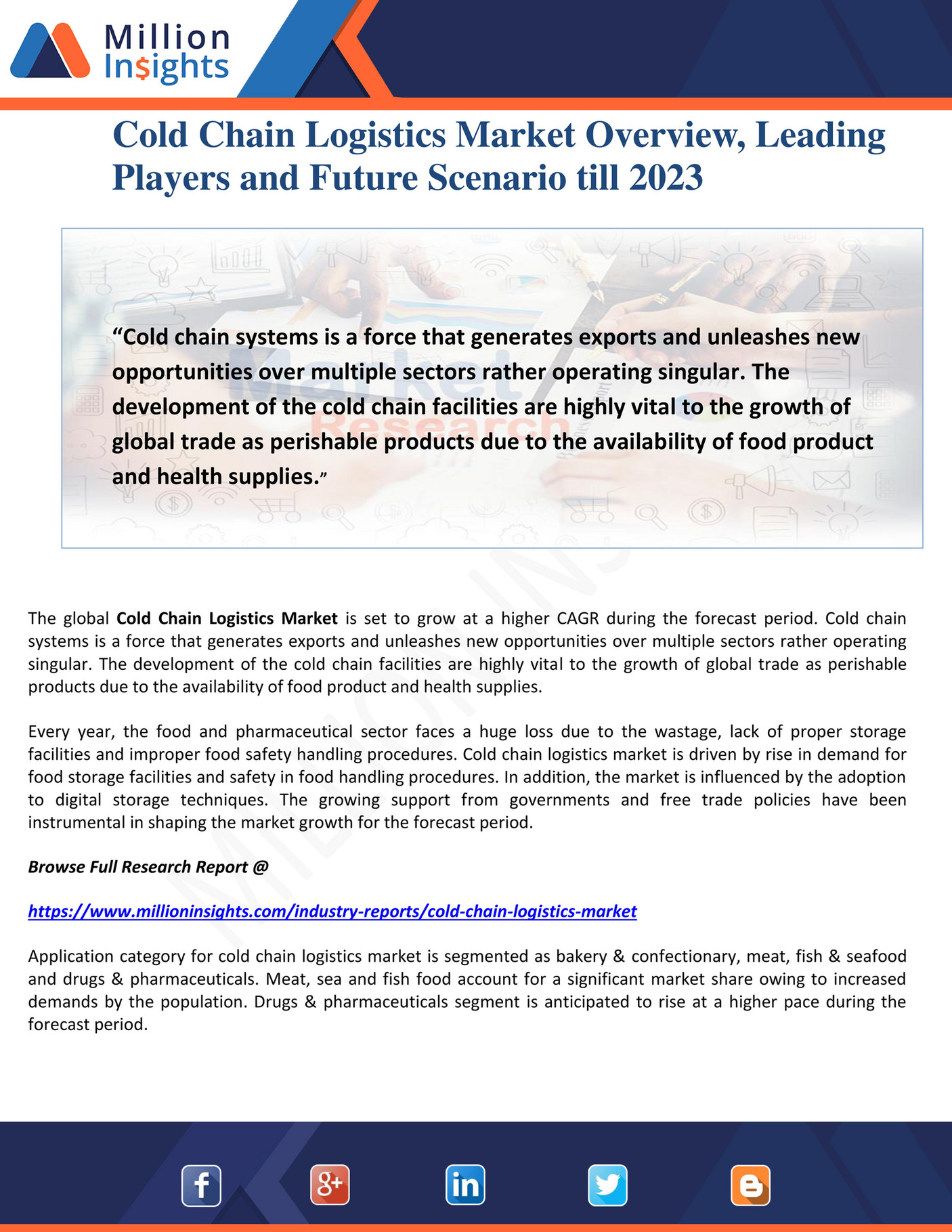 Million Insights - Cold Chain Logistics Market Overview, Leading ...