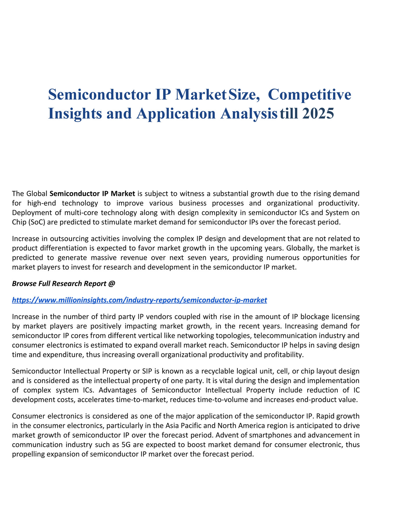 Million Insights - Semiconductor IP Market Size, Competitive Insights ...