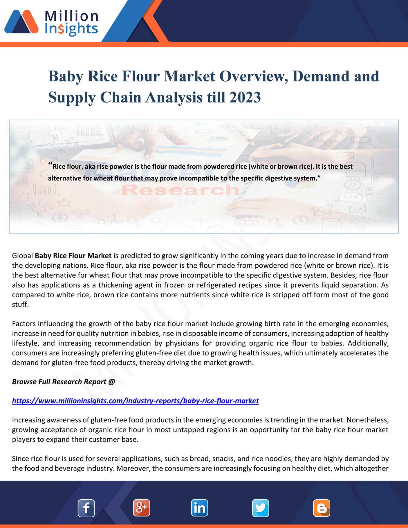 Million Insights - Baby Rice Flour Market Overview, Demand and Supply Chain Analysis till 2023 ...