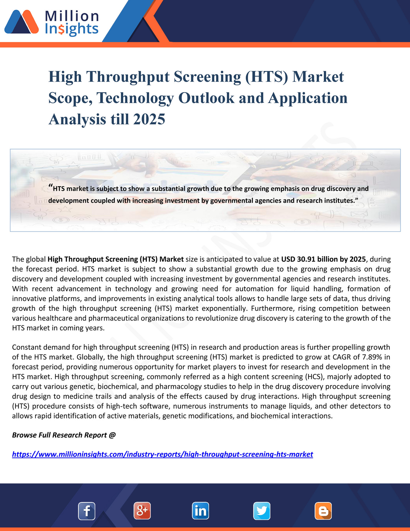 Million Insights - High Throughput Screening (HTS) Market Scope ... Million Insights - High Throughput Screening (HTS) Market Scope ...