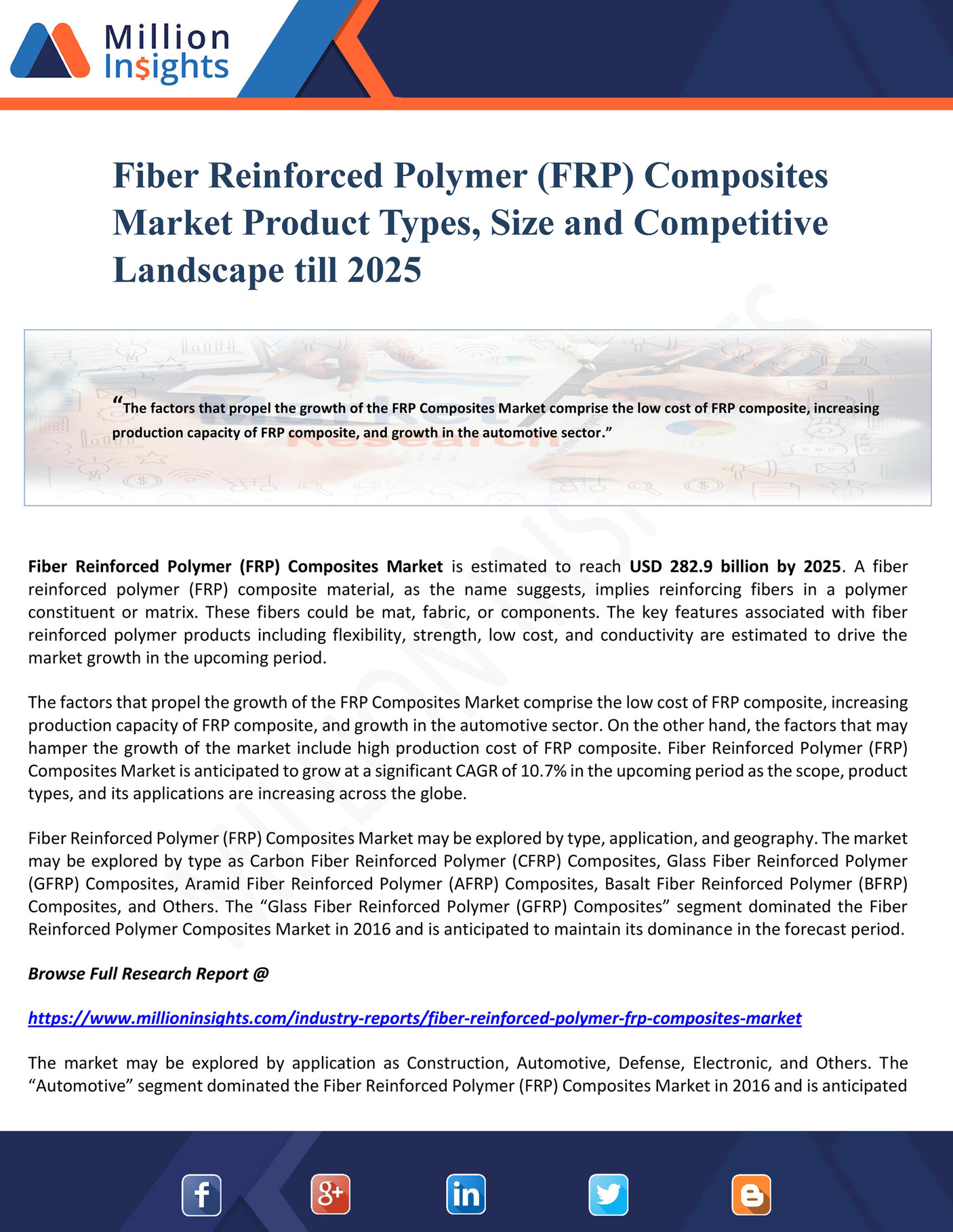 Million Insights - Fiber Reinforced Polymer (FRP) Composites Market ...