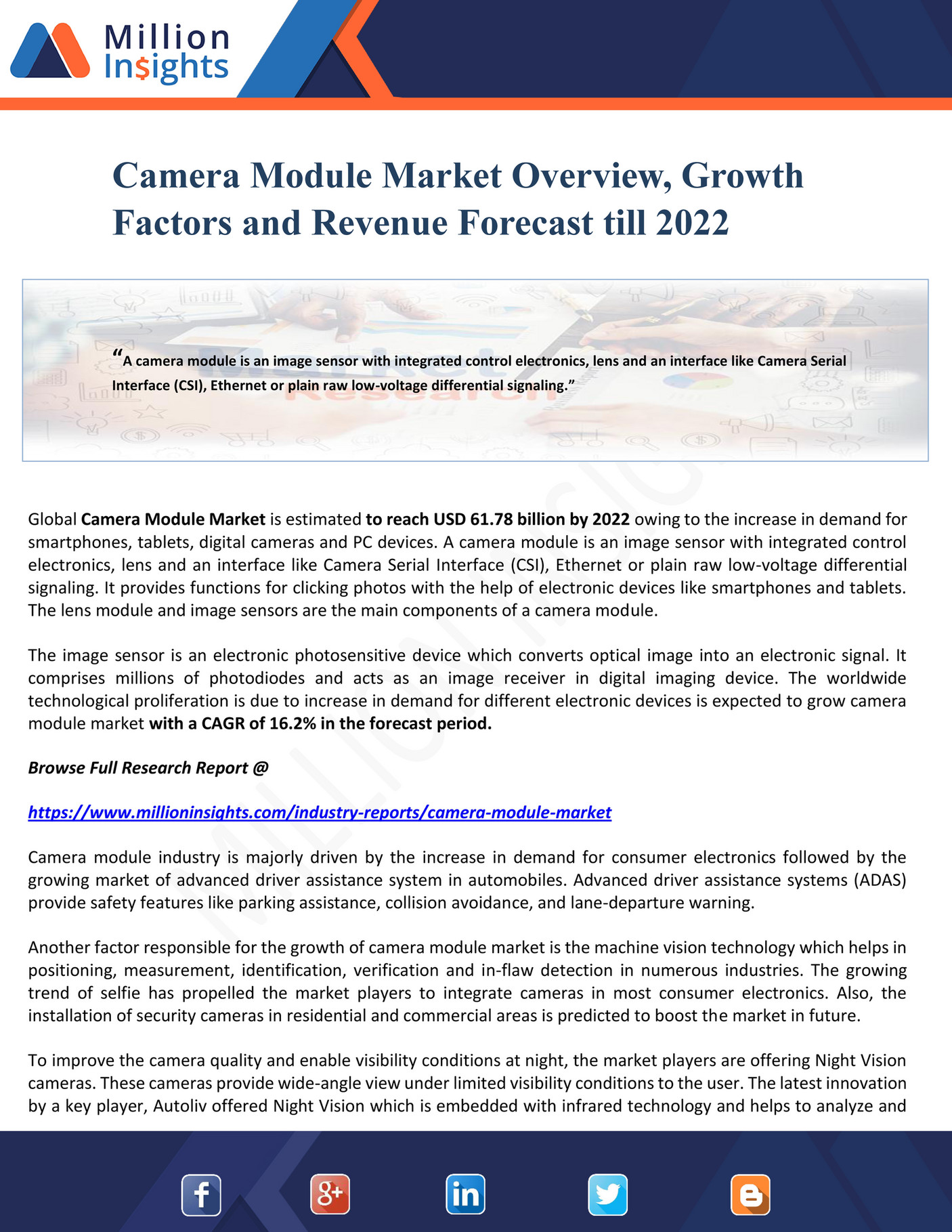 Million Insights - Camera Module Market Overview, Growth Factors and ...