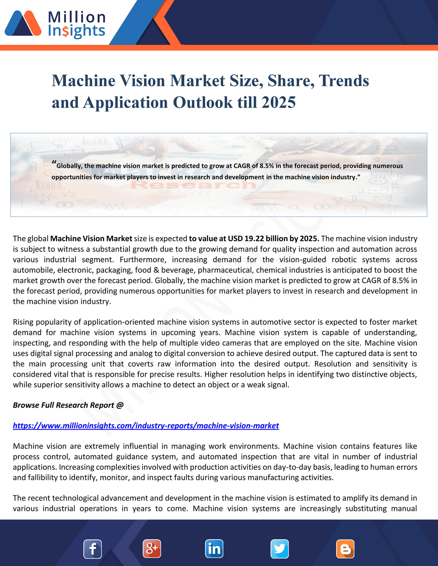 Million Insights - Machine Vision Market Size, Share, Trends and ...