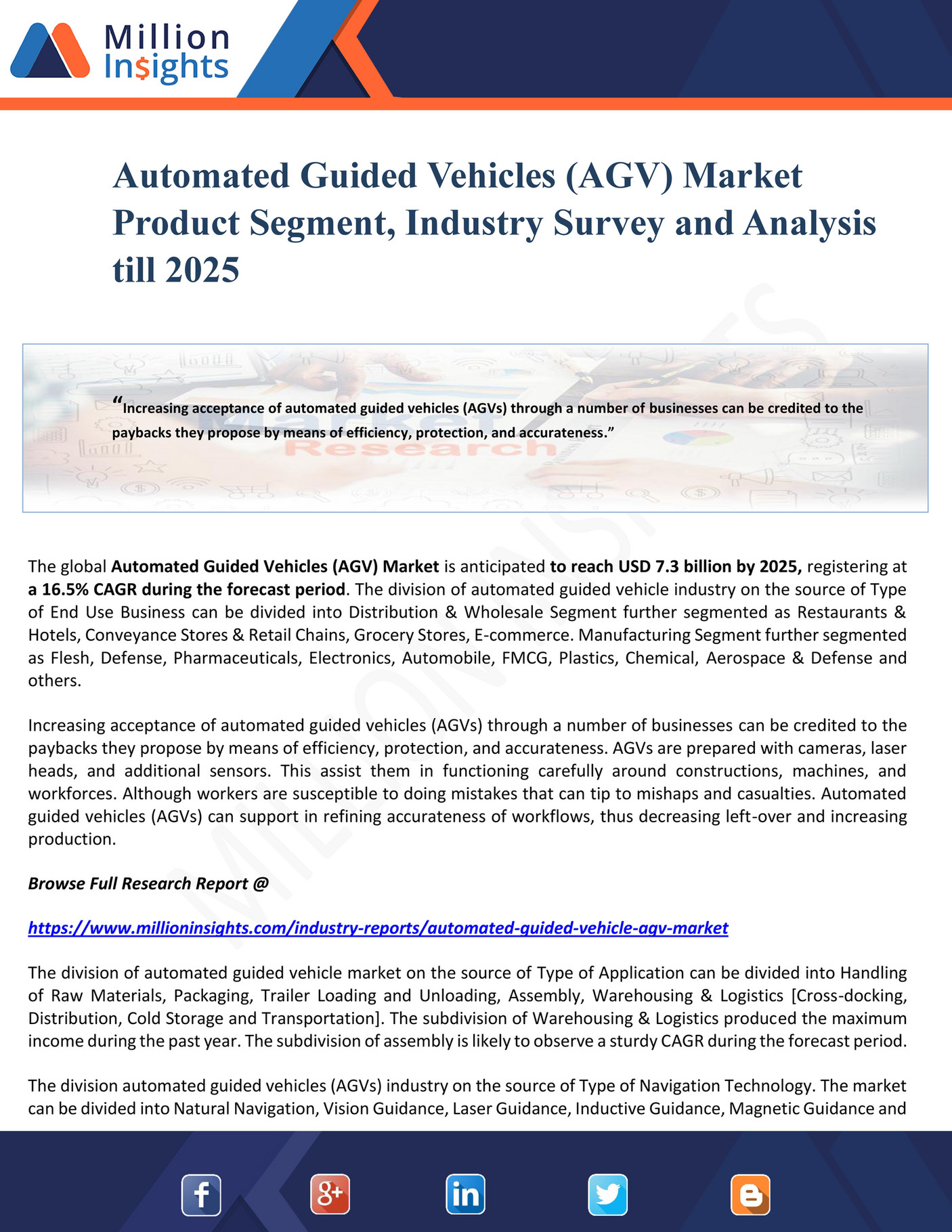 Million Insights - Automated Guided Vehicles (AGV) Market Product ...