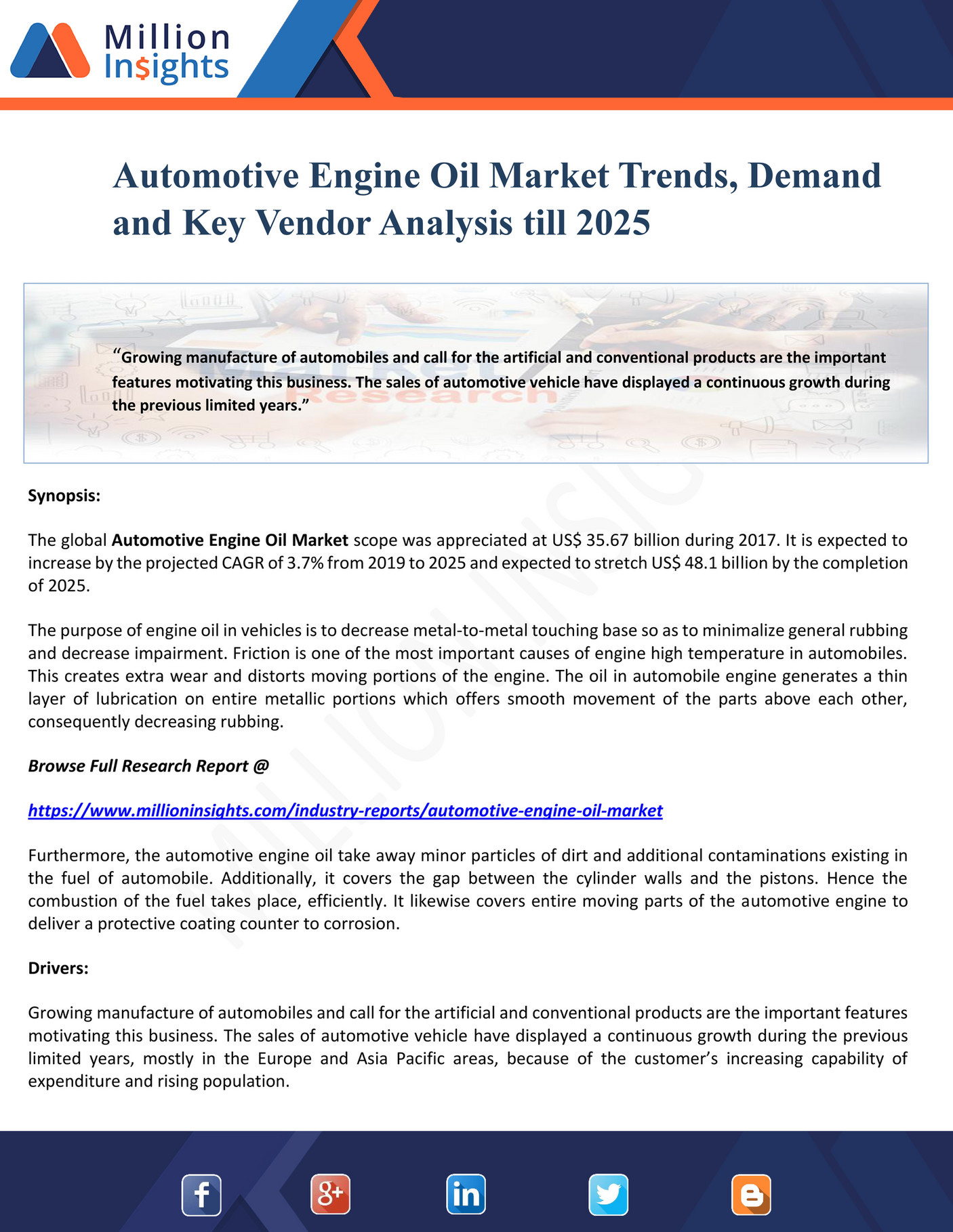 Million Insights - Automotive Engine Oil Market Trends, Demand and Key ...