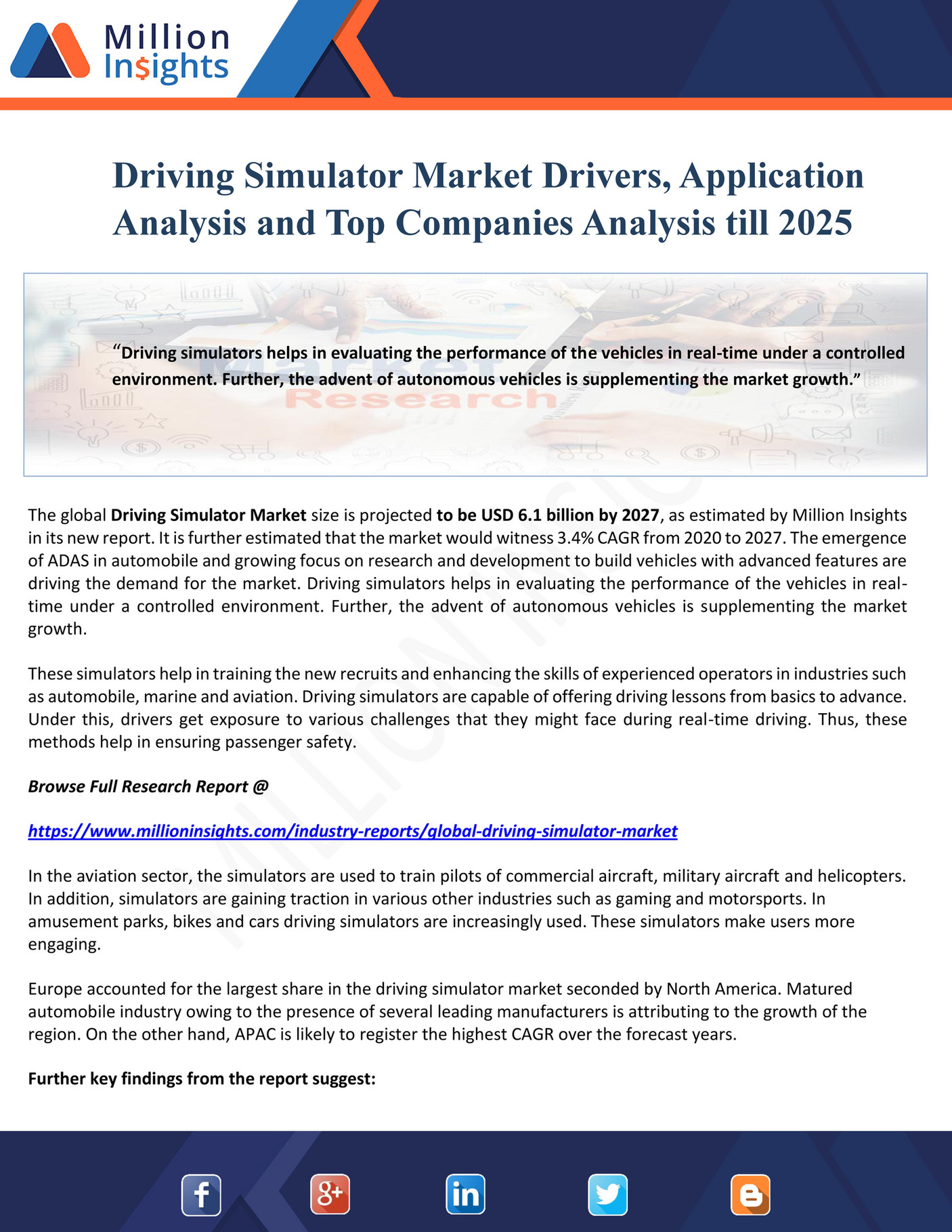 Million Insights - Driving Simulator Market Drivers, Application ...