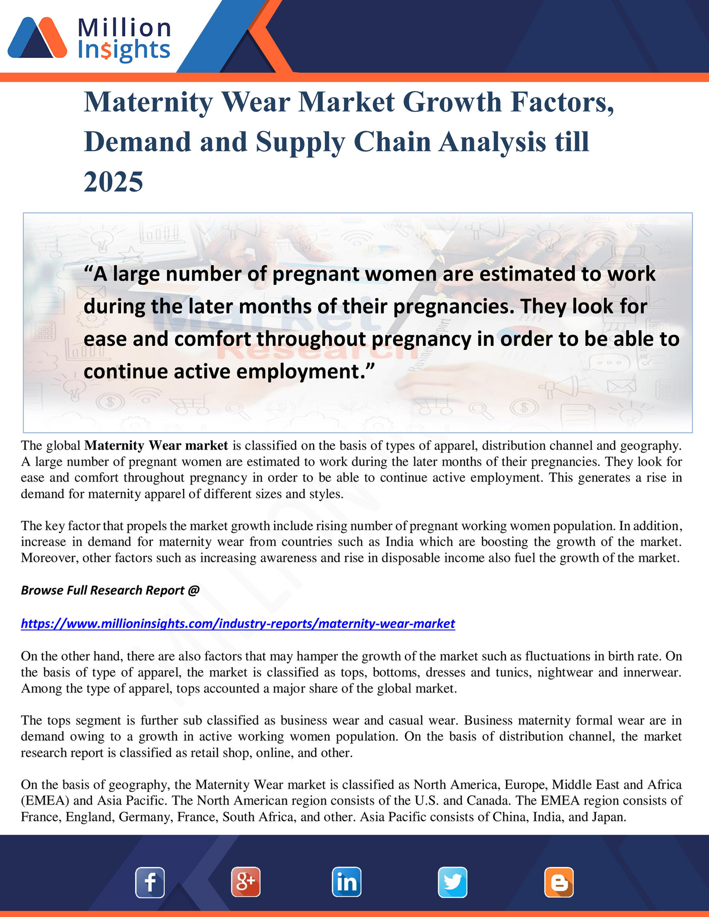 Million Insights - Maternity Wear Market Growth Factors, Demand and Supply Chain Analysis till ...