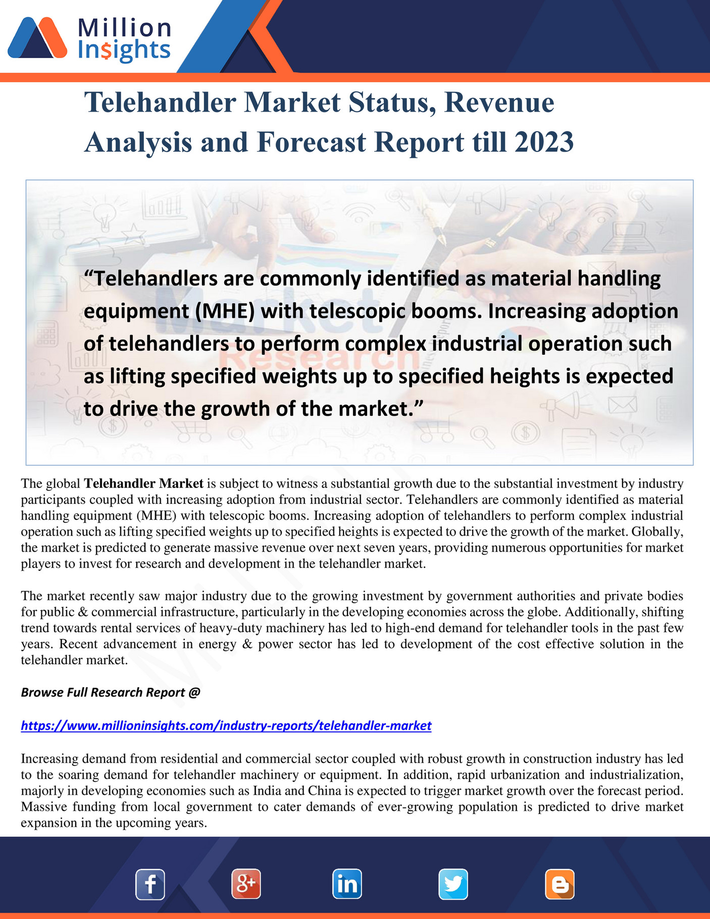 Million Insights - Telehandler Market Status, Revenue Analysis and ...