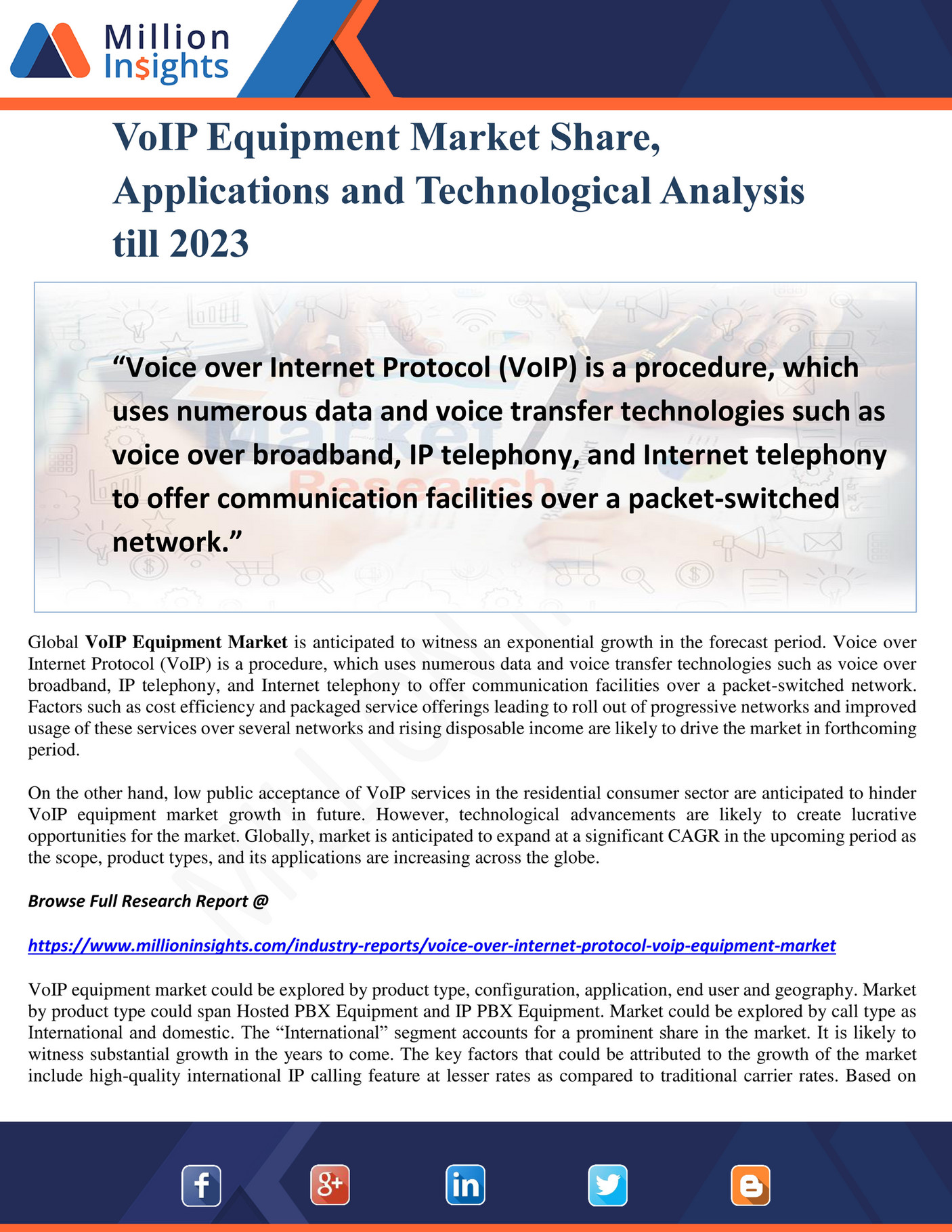 Million Insights - VoIP Equipment Market Share, Applications and ...