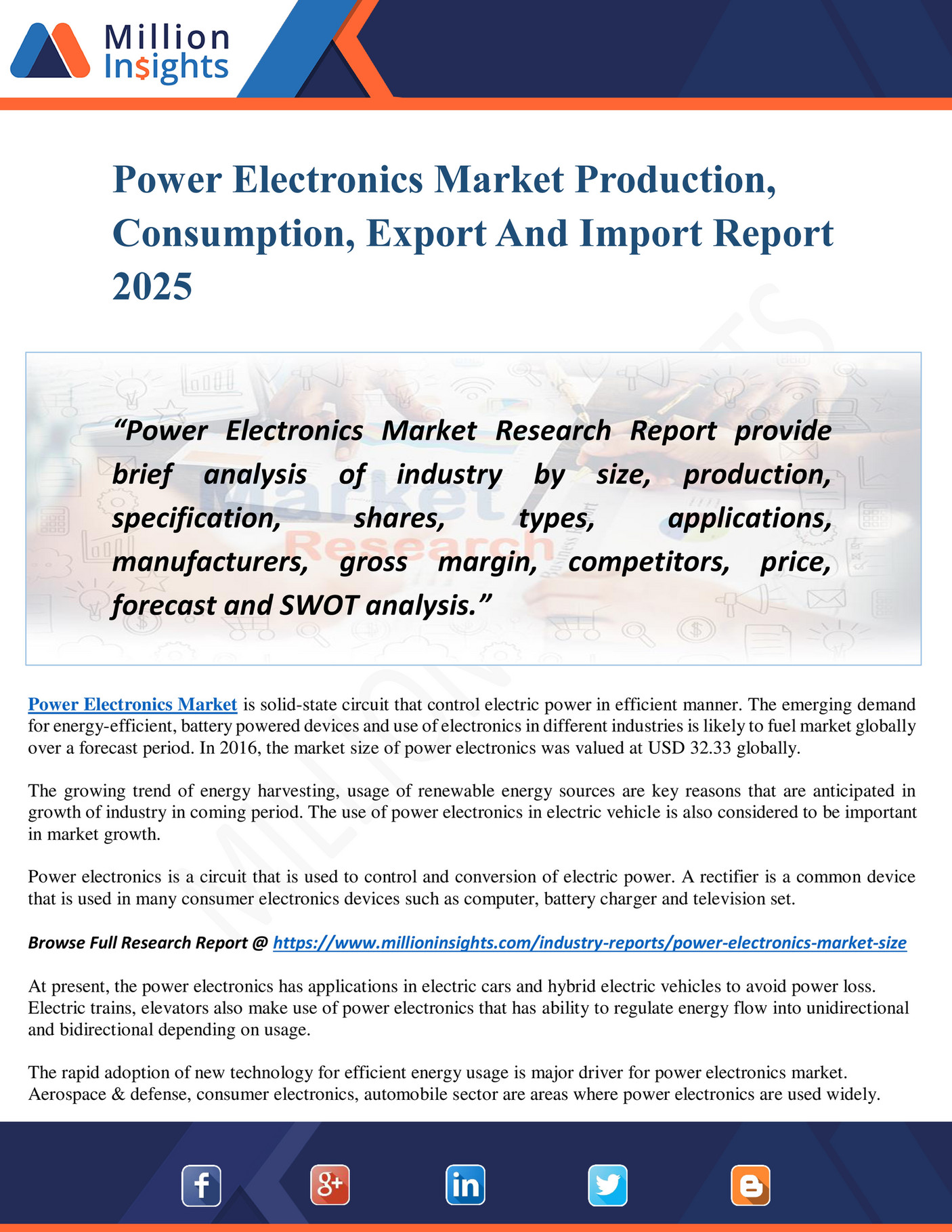 Market Hub - Power Electronics Industry Size, Outlook, Growth Status ...