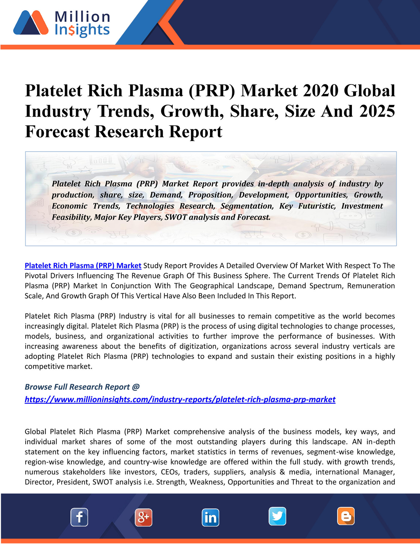 Market Hub - Platelet Rich Plasma (PRP) Market 2020 Industry Price ...