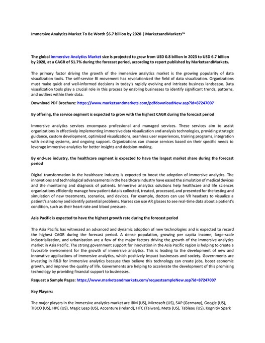Market Hub - Immersive-analytics Market Share, Revenue, Drivers, Trends ...