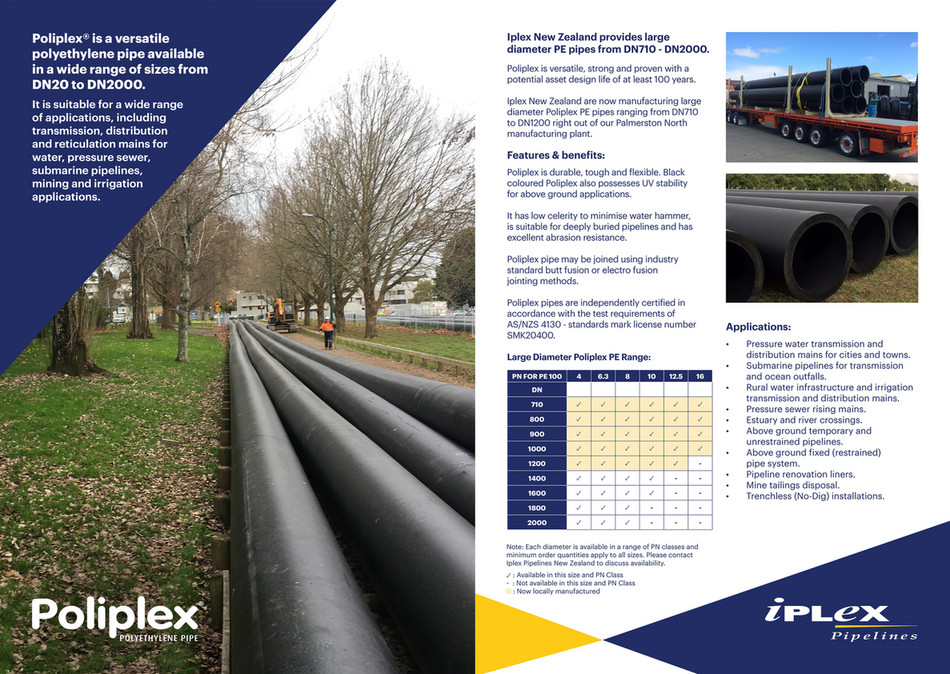 Iplex Pipelines NZ - Iplex NZ - Poliplex Large Diameter A5 Brochure ...