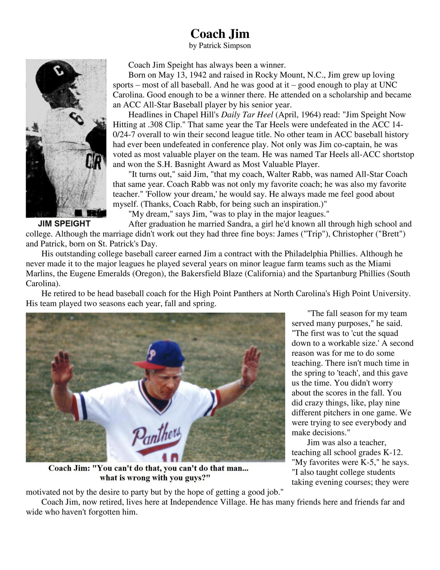 booksbypatricksimpson.com - Coach Jim Speight - Page 1 - Created with ...