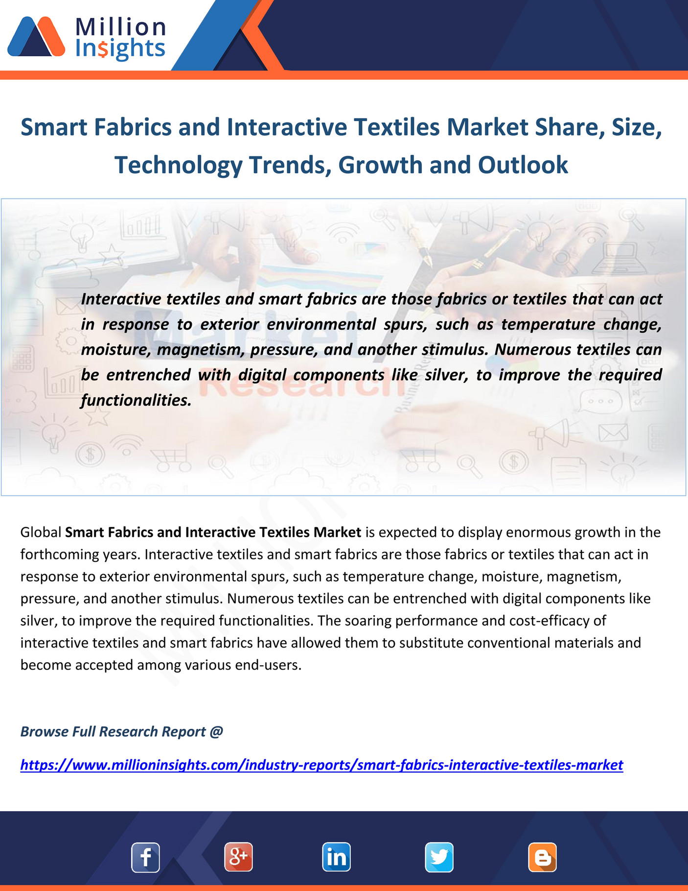Million Insights - Smart Fabrics and Interactive Textiles Market Share ...