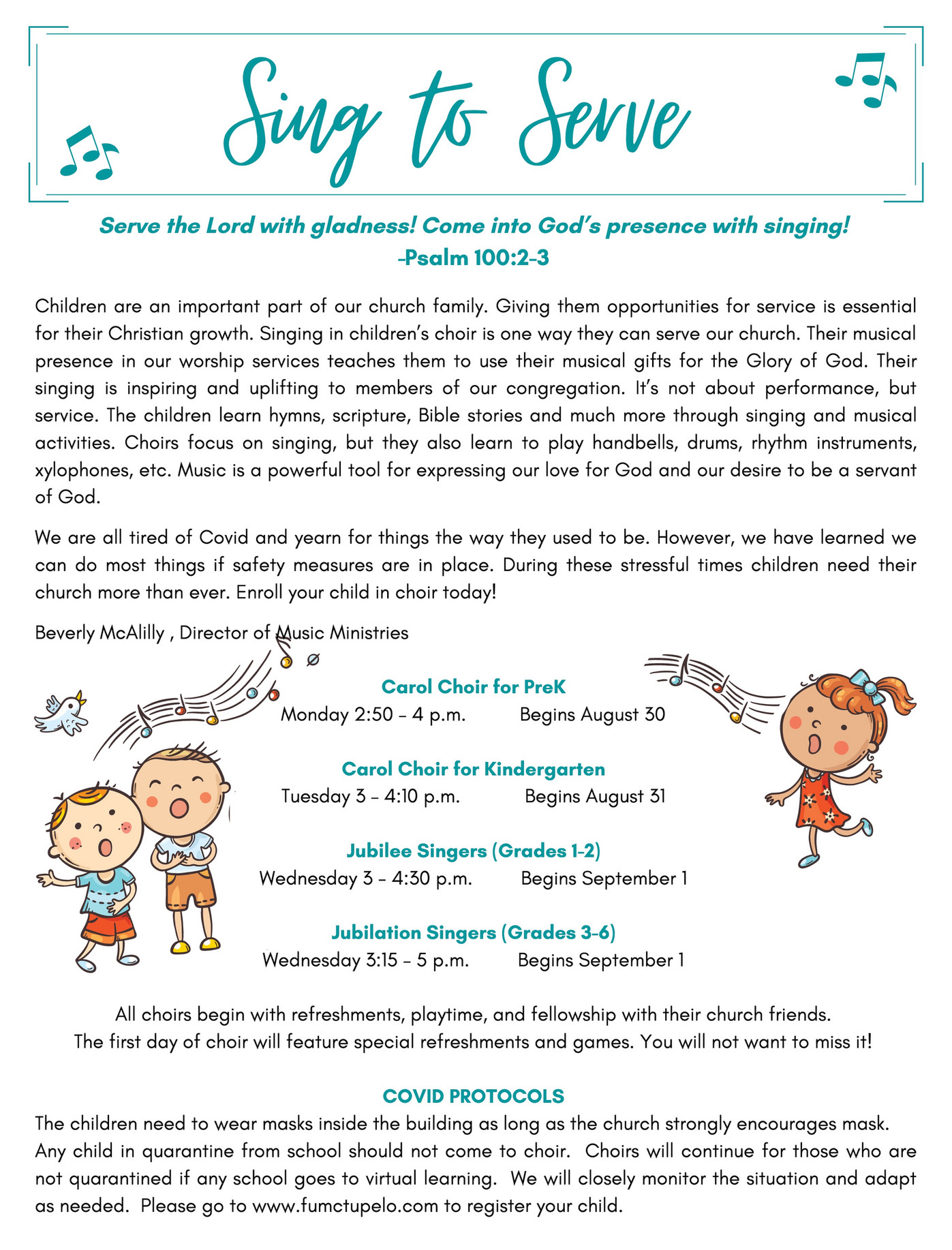 First United Methodist Church, Tupelo MS - Children's CHOIR Card 2021 ...