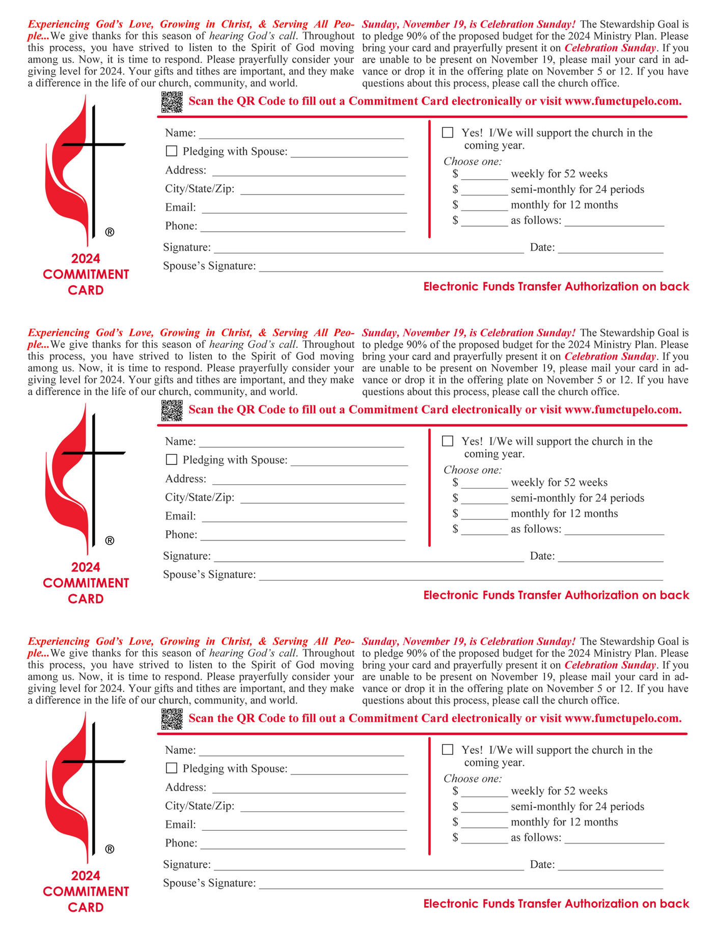 First United Methodist Church, Tupelo MS - Committment Card 2024 - Page ...