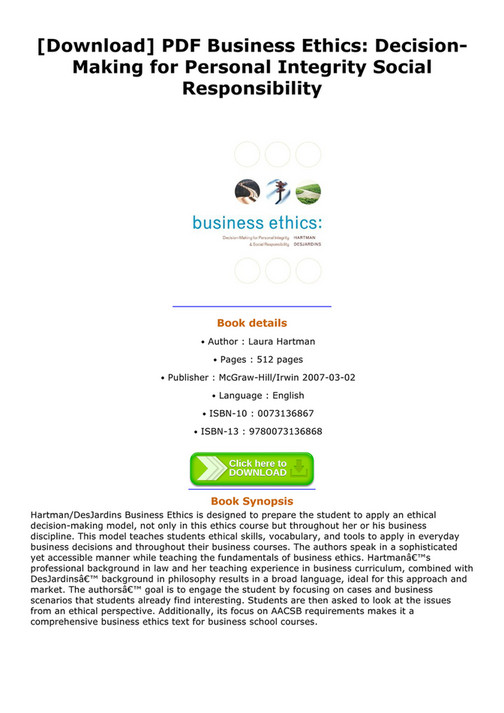 fletchersayer37 - Download PDF Business Ethics Decision Making for ...