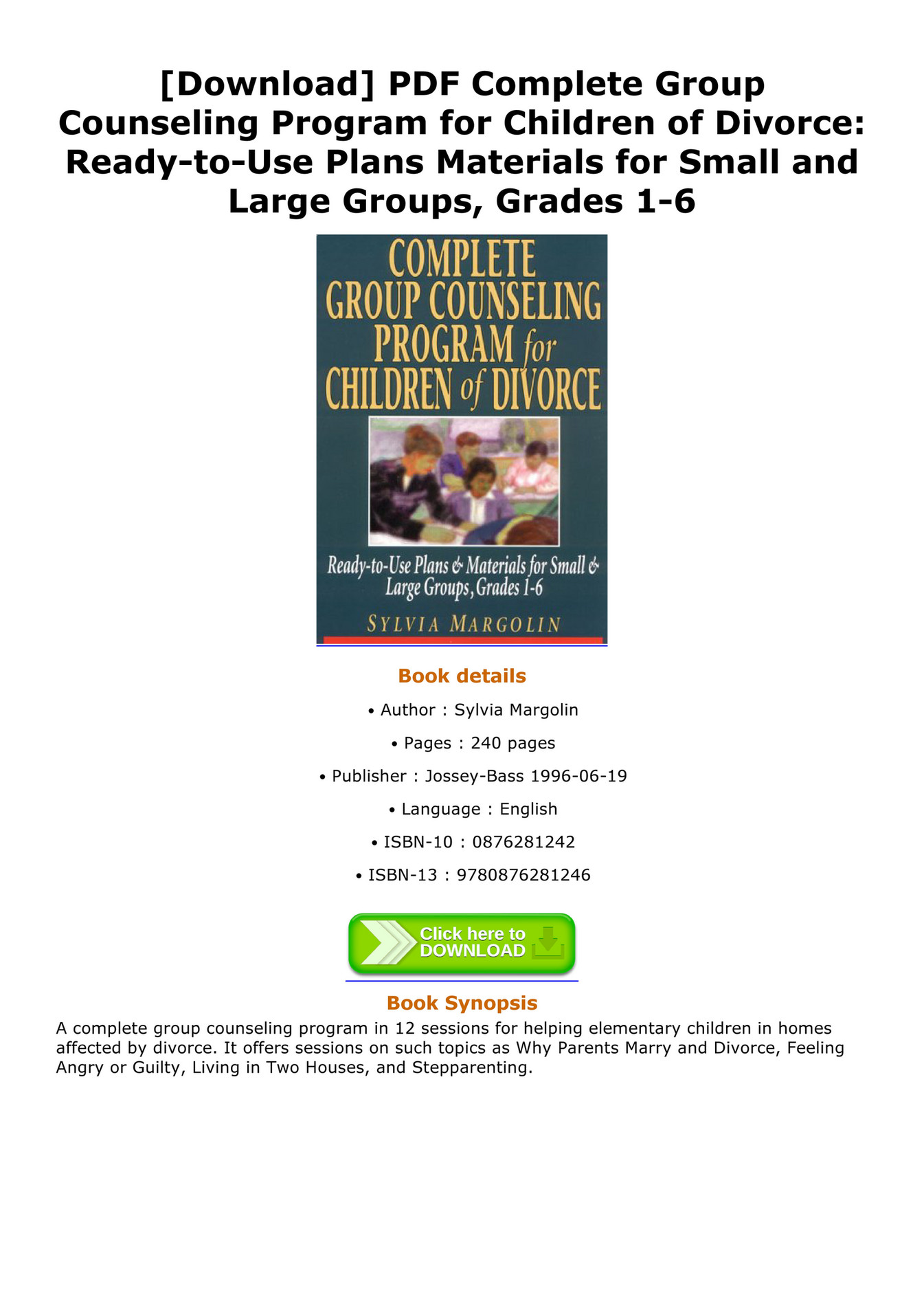 fletchersayer37 - Download PDF Complete Group Counseling Program for ...